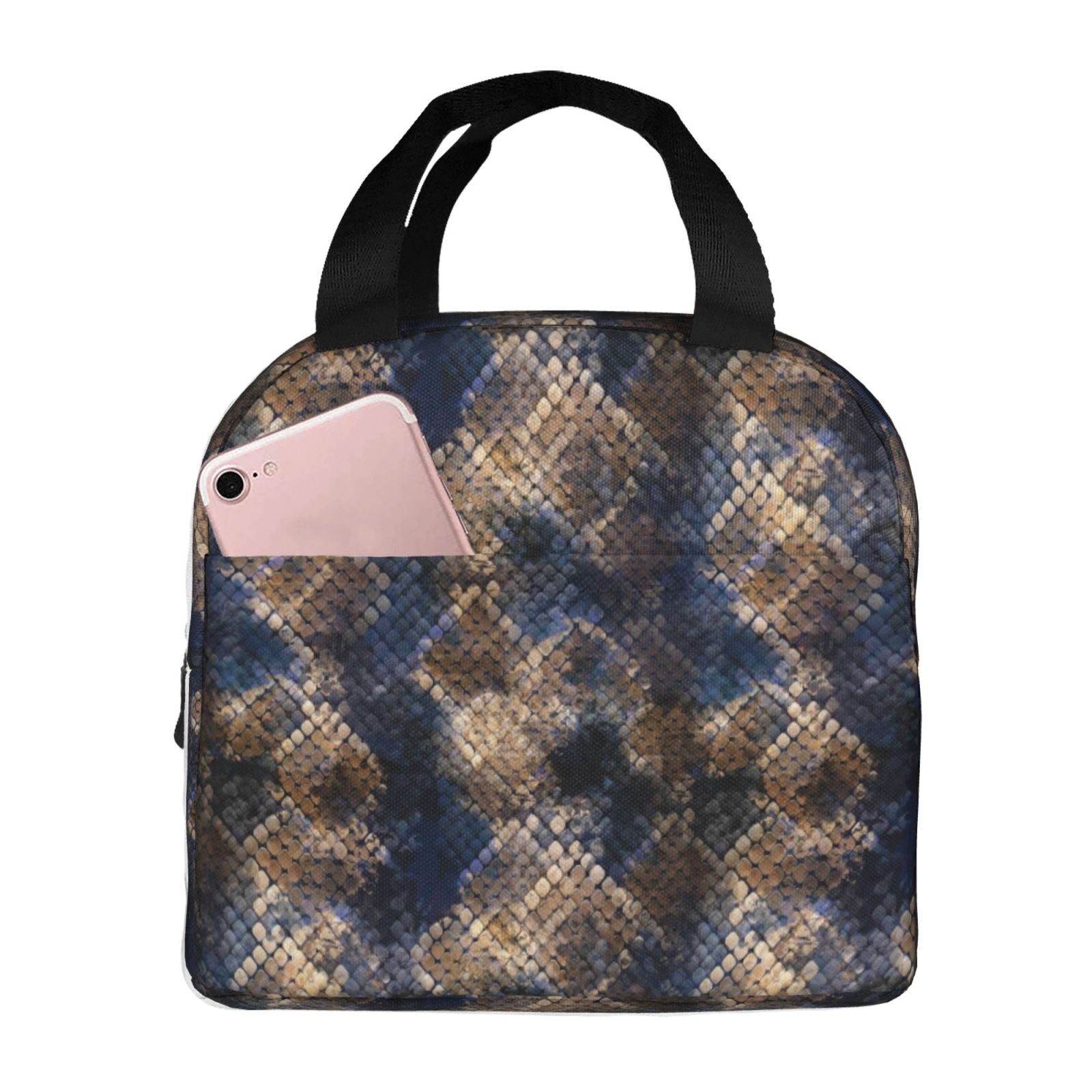 Salouo Watercolor Snake Skin for Unisex Lunch Bag Leakproof Lunch Tote ...