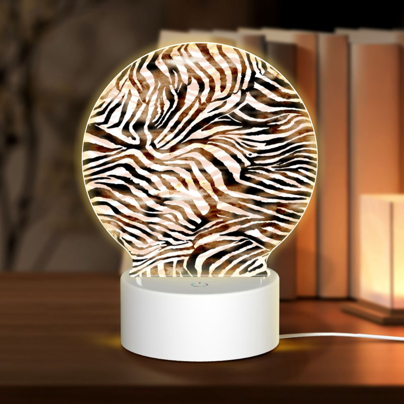 Salouo Watercolor Zebra for Round Acrylic Night Light - Acrylic Sheets ...