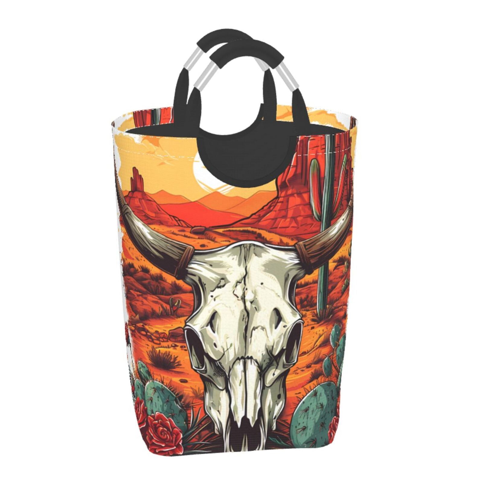 Salouo Western Desert Cactus Ram Skull for Dirty Clothes Hamper,Extra ...