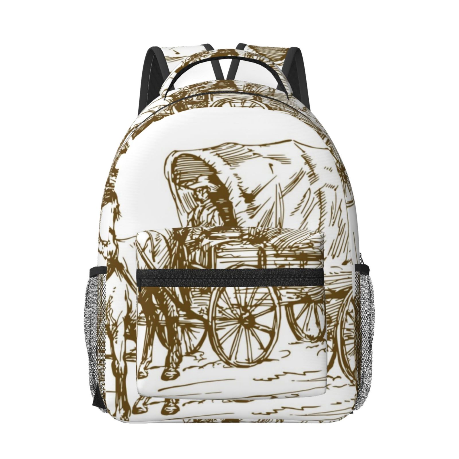 Salouo Western Scenery With Old Wagon Print Laptop Backpack 16.5 ...