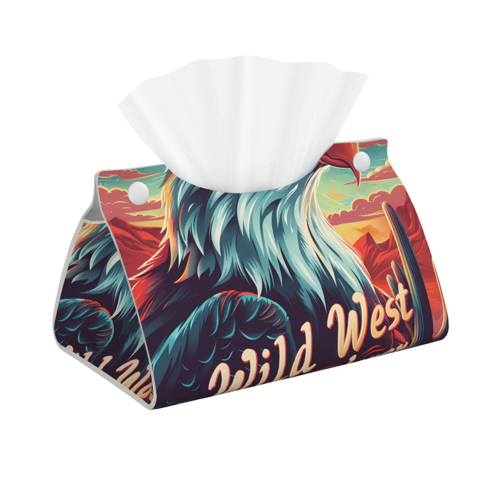 Salouo Western Style Bald Eagle Pattern Long Tissue Box Cover ...