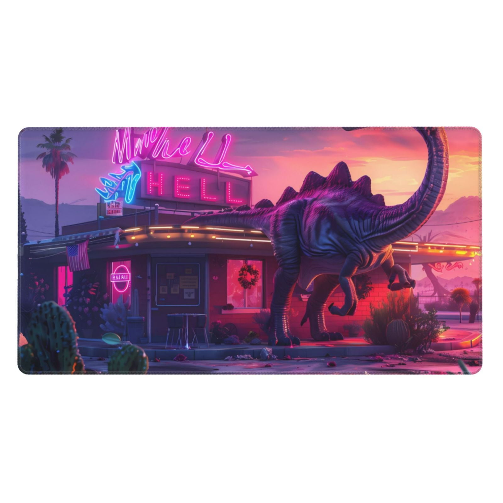 Salouo Western Style Dinosaur Print Large Mouse Pad,Extended Mat Desk ...