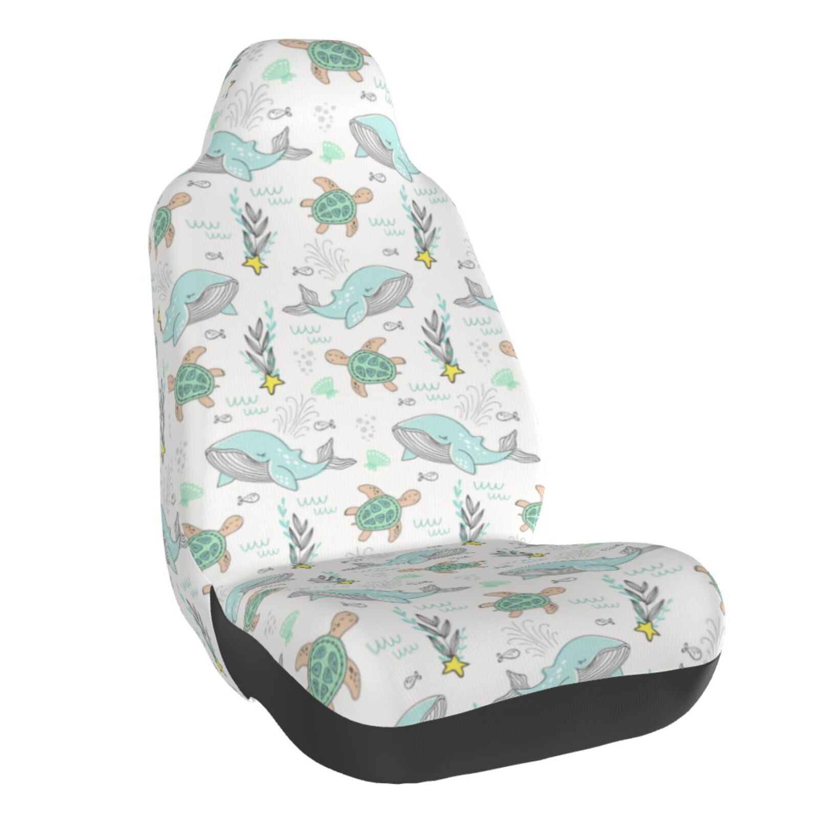 Salouo Whale And Turtle Print Automotive Seat Covers, Universal Fit ...