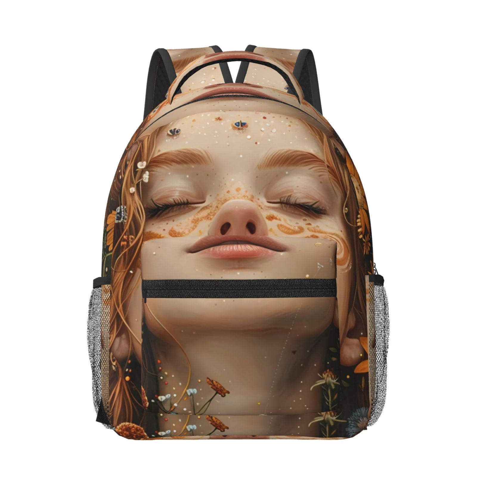Salouo Whimsical Flower Crown Maiden Print Laptop Backpack 16.5 ...