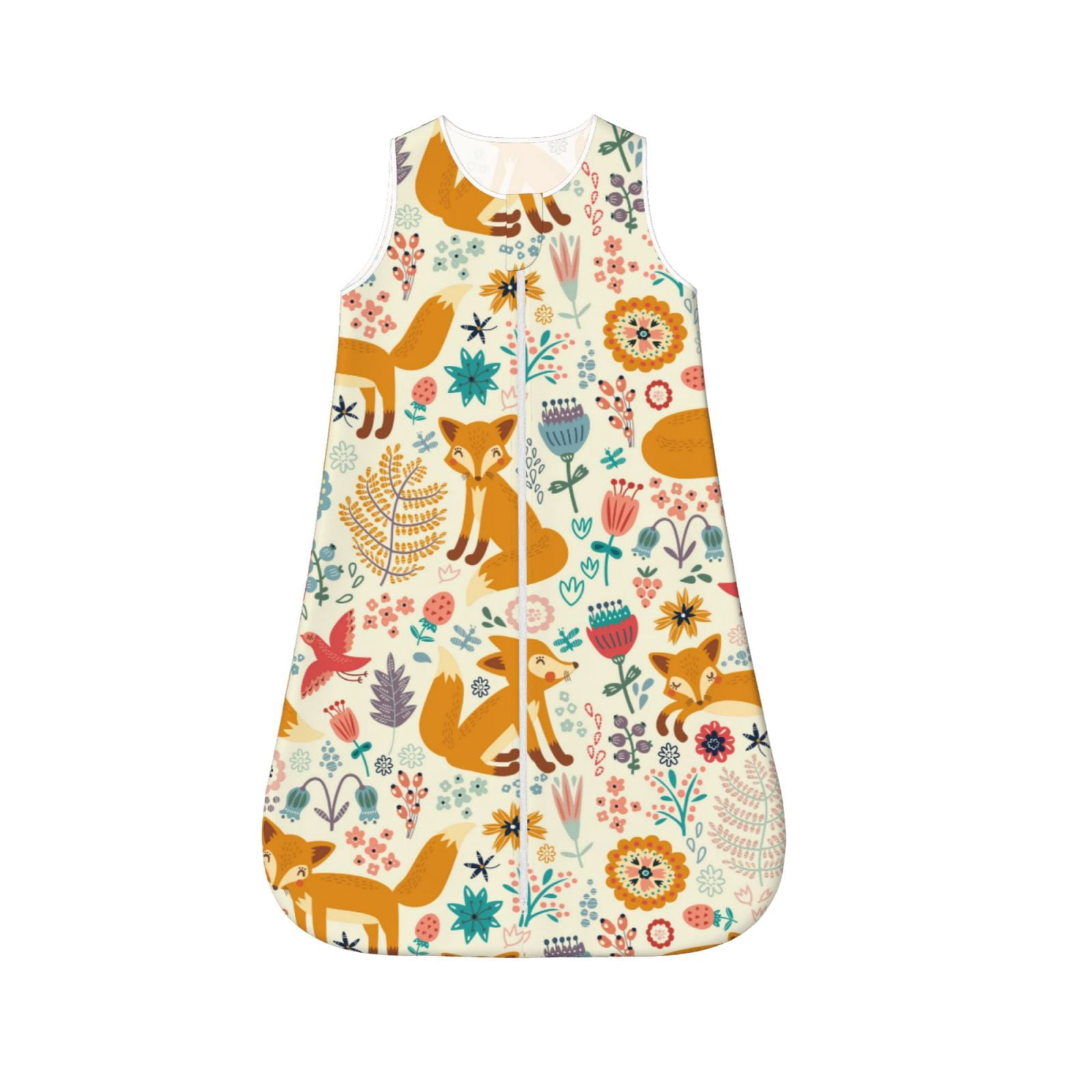 Salouo Whimsical Fox Floral Garden Print Baby Sleep Sack Wearable ...
