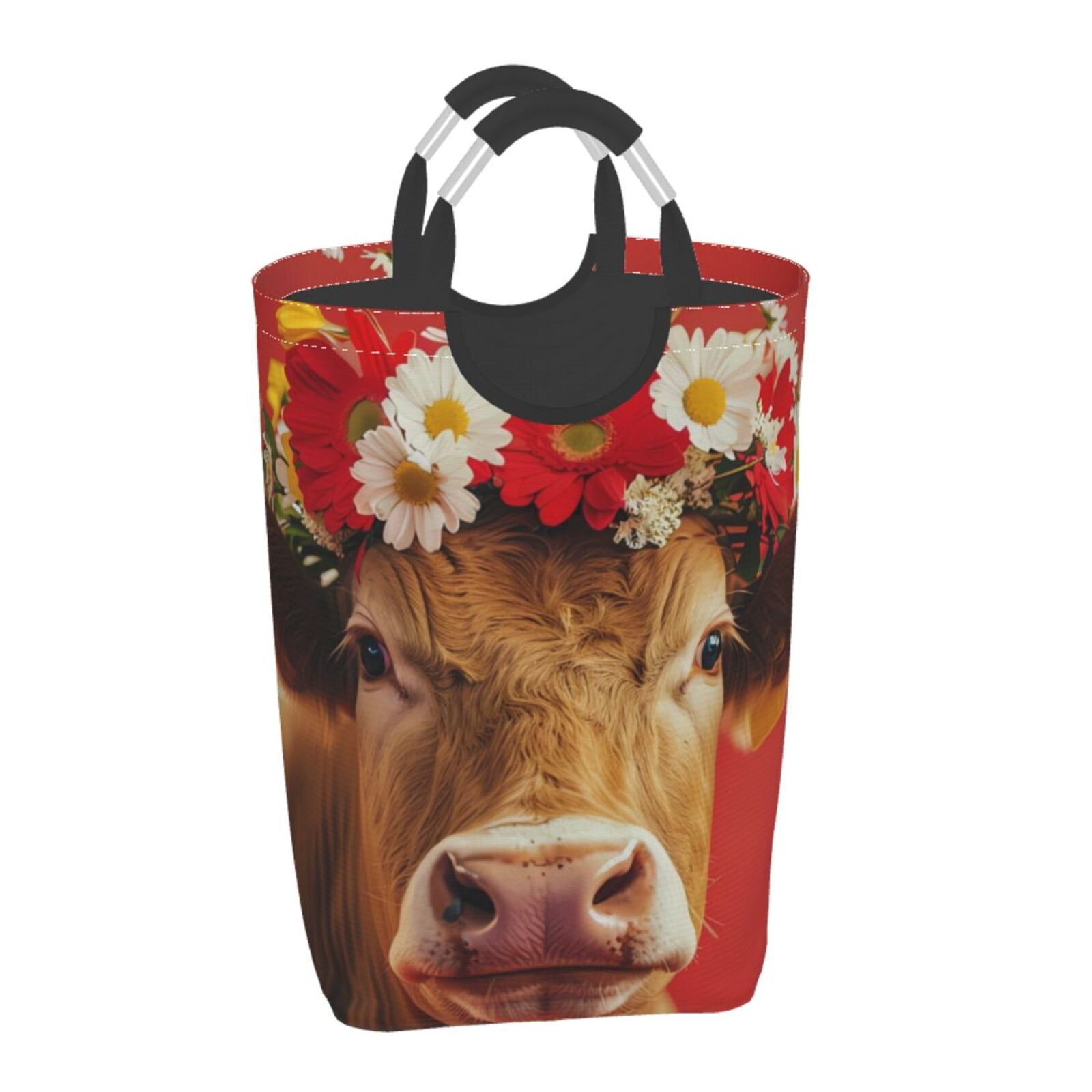 Salouo White And Red Daisy Cow for Dirty Clothes Hamper,Extra Large ...