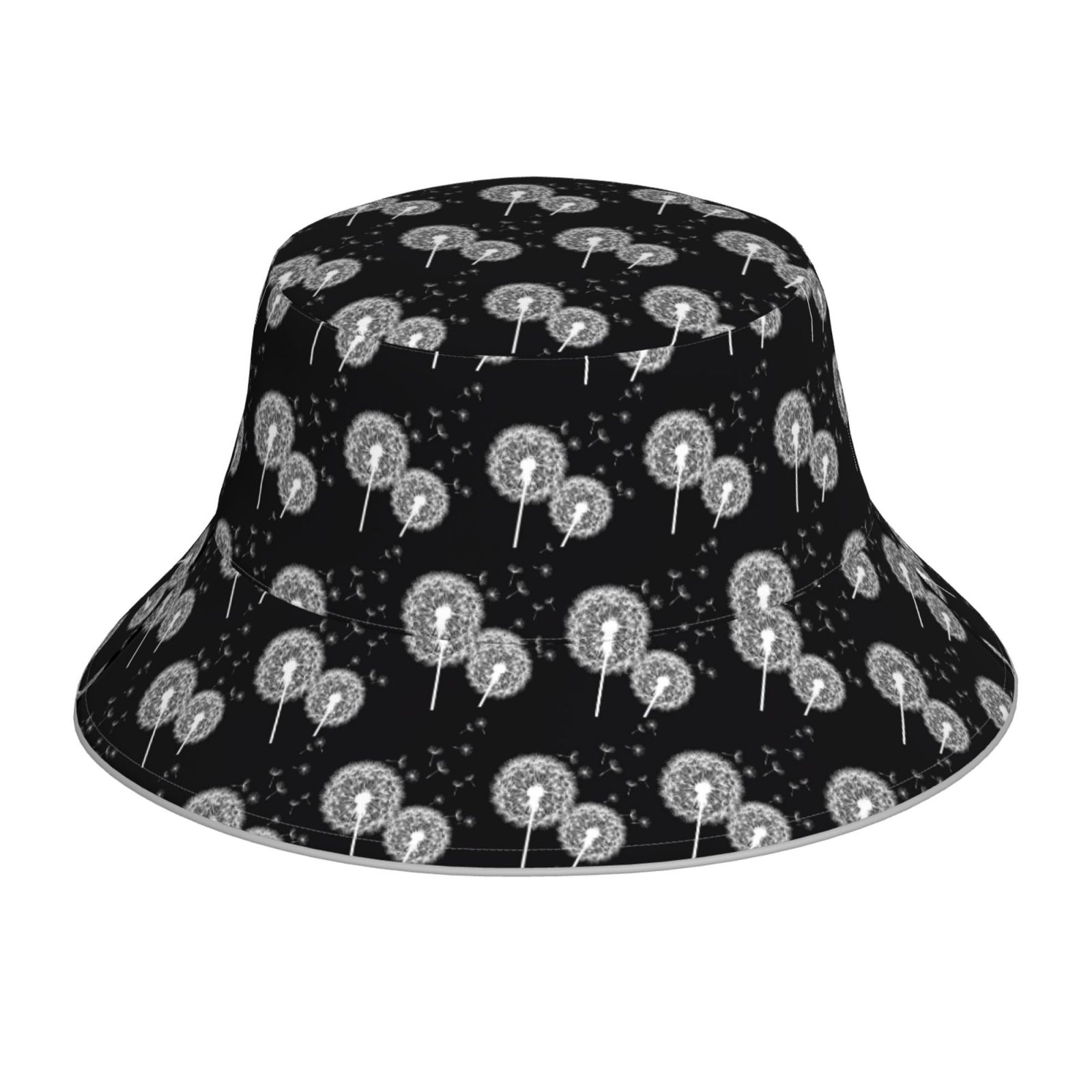 Salouo White Flower Dandelion Print Unisex Bucket Hat, Outdoor Summer ...
