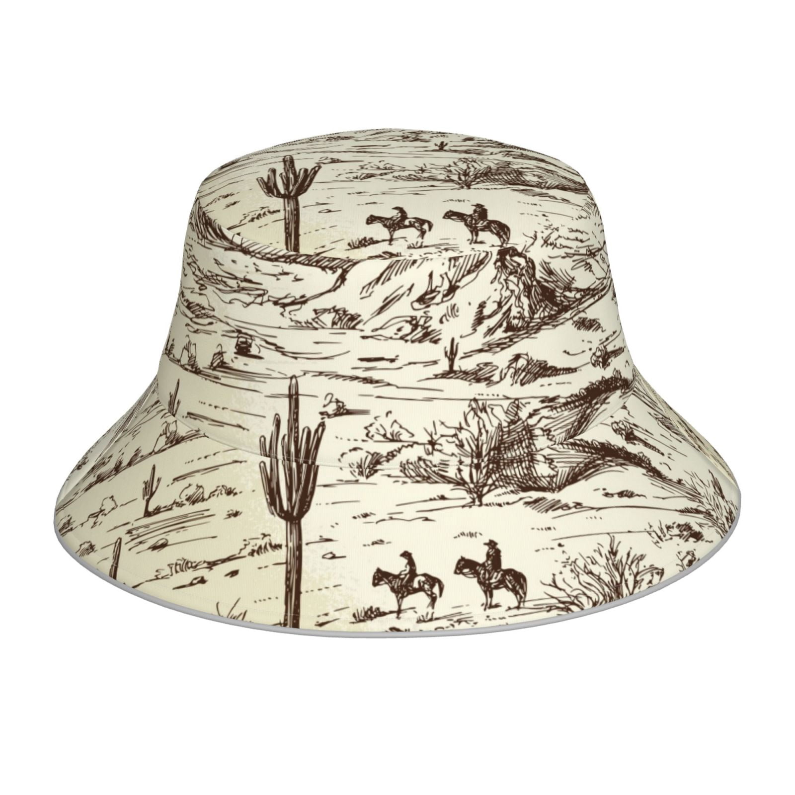 Salouo Wild West Desert With Cowboys Print Unisex Bucket Hat, Outdoor ...