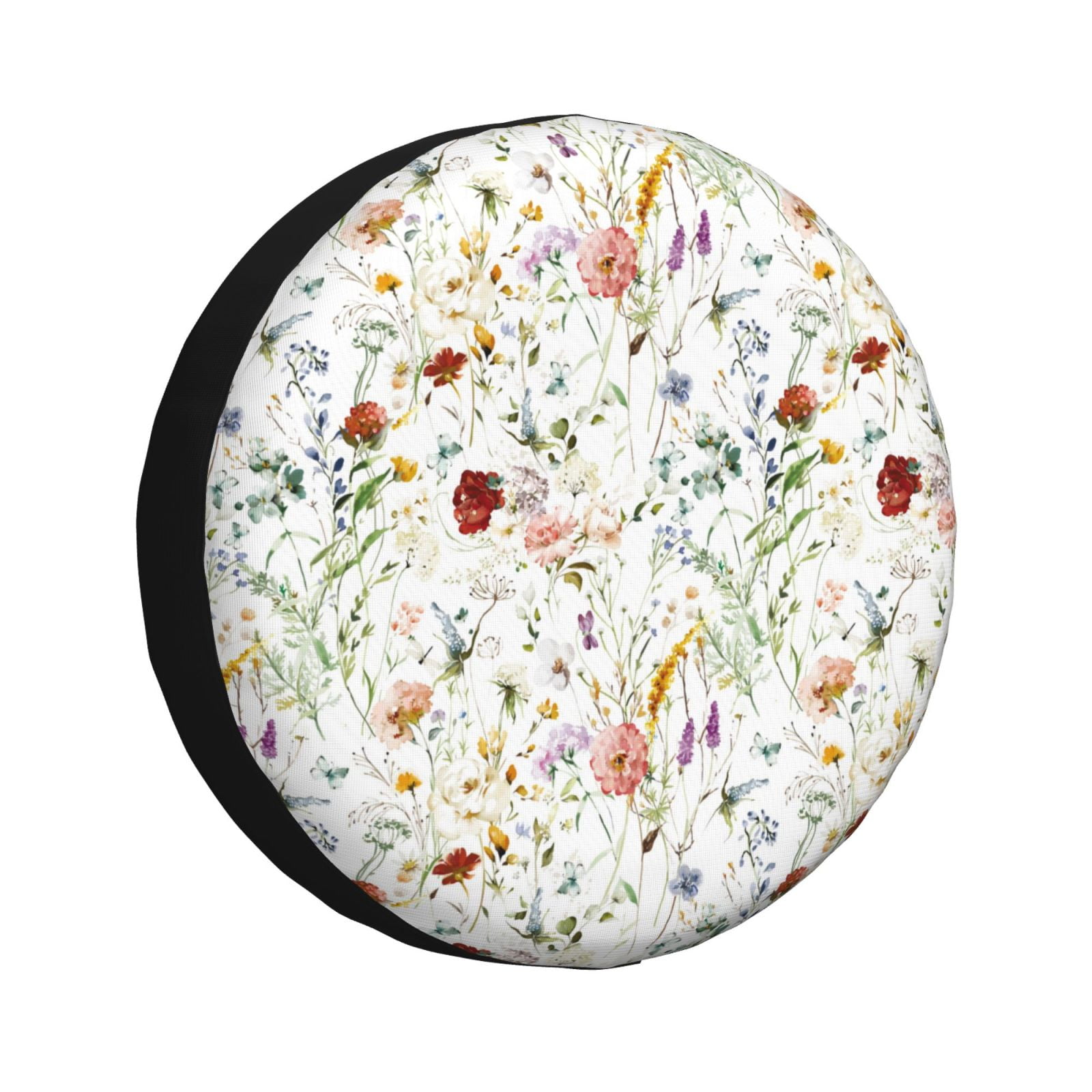 Salouo Wildflower Watercolor Print Spare Tire Cover 14-17 inch Spare ...