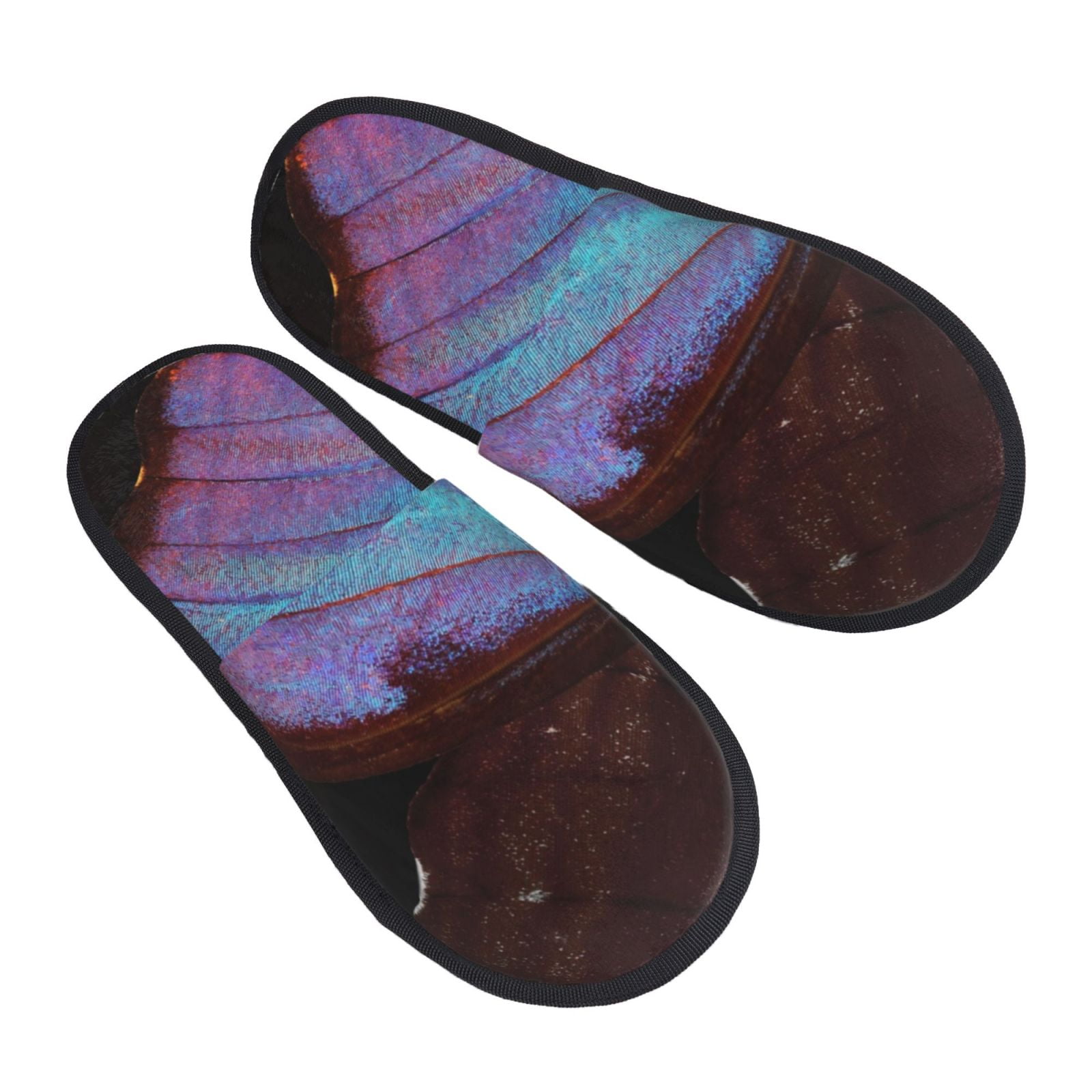 Salouo Wings Of A Butterfly for Soft Indoor Slippers,Unisex Fuzzy House ...