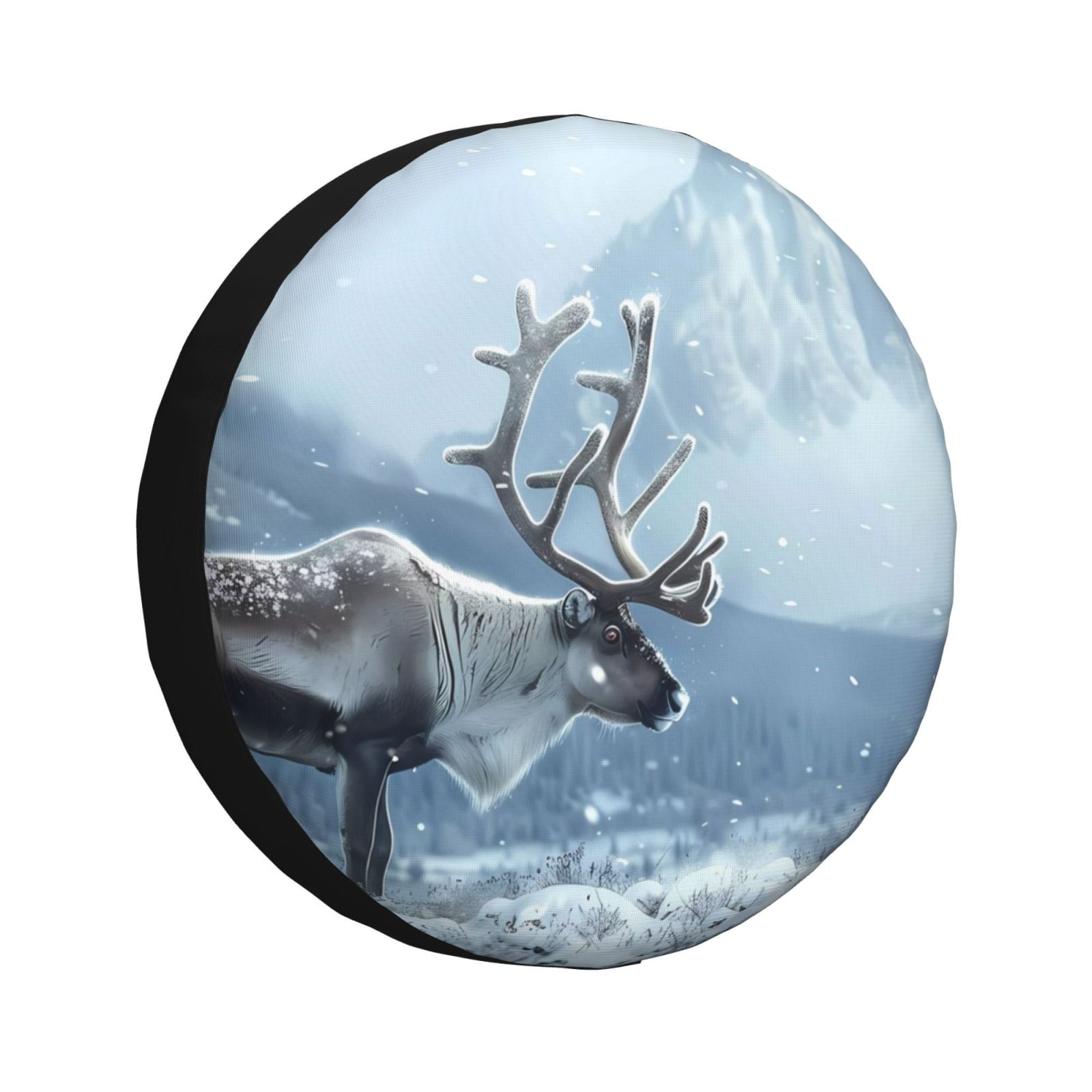 Salouo Winter Reindeer In Snowy Mountains Print Spare Tire Cover 14-17 ...