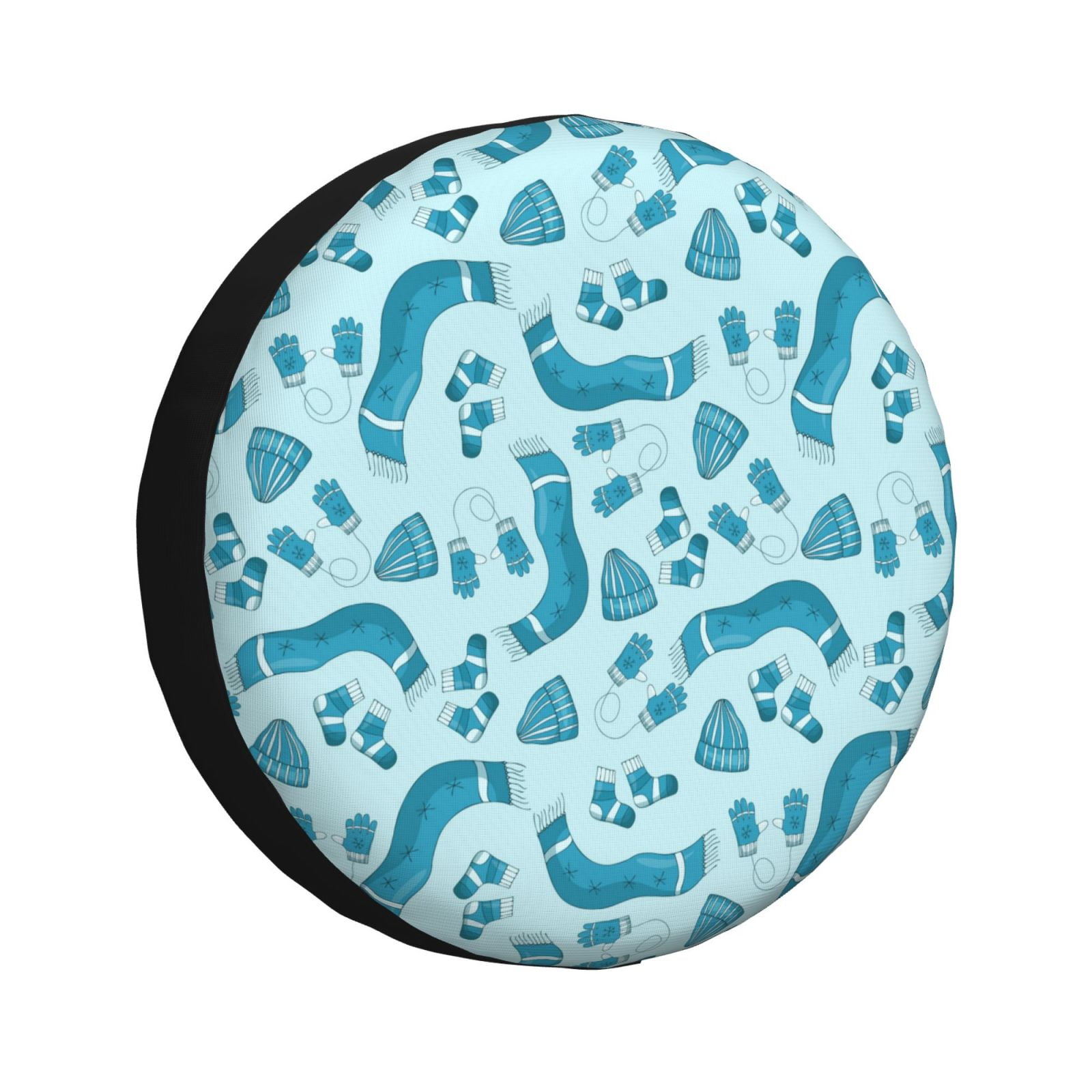Salouo Winter Warmth Blue Knitted Print Spare Tire Cover 14-17 inch ...