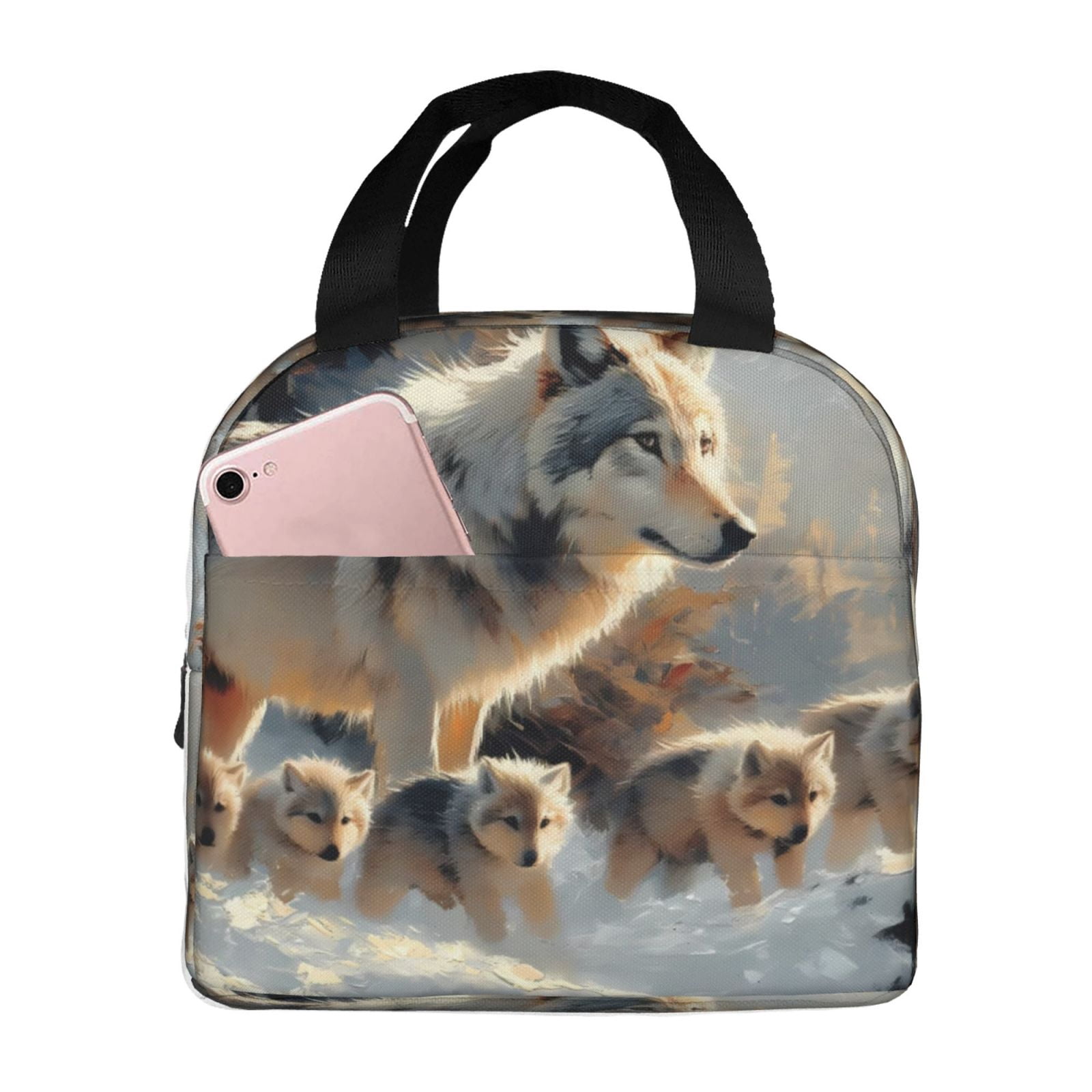 Salouo Wolf Family Winter Wonderland for Unisex Lunch Bag Leakproof ...