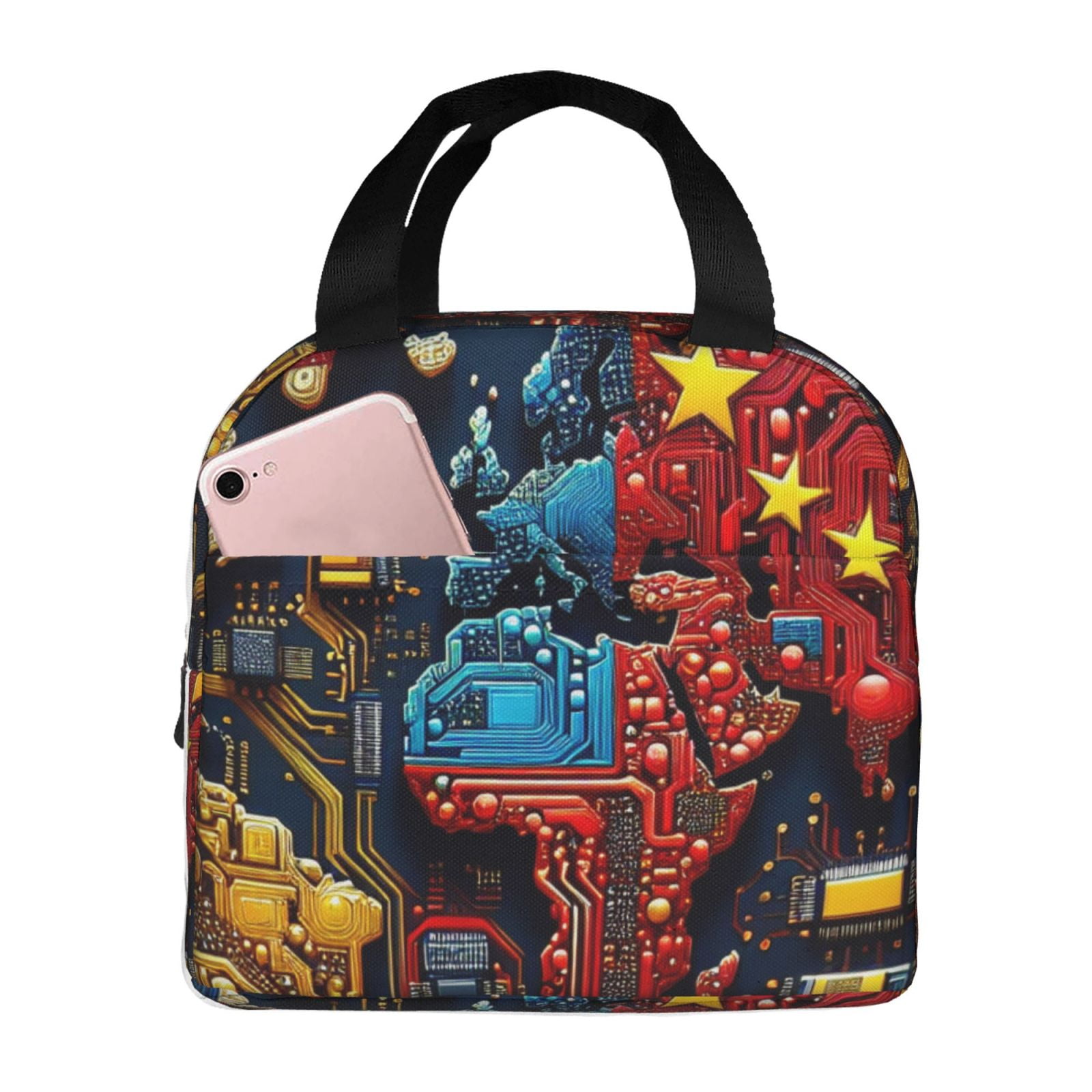 Salouo World Map Of Digital Circuits for Unisex Lunch Bag Leakproof ...