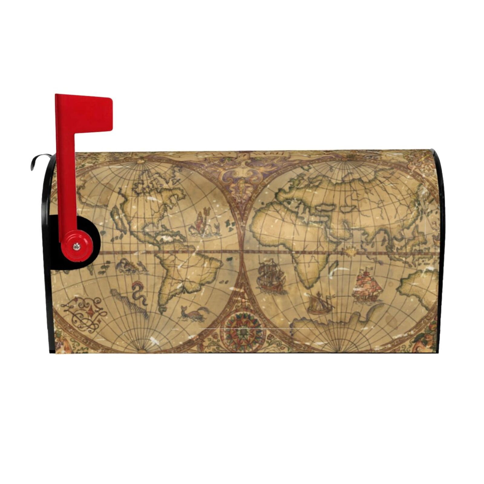 Salouo World Map1 for Magnetic Mailbox Covers Waterproof Post Box Cover ...