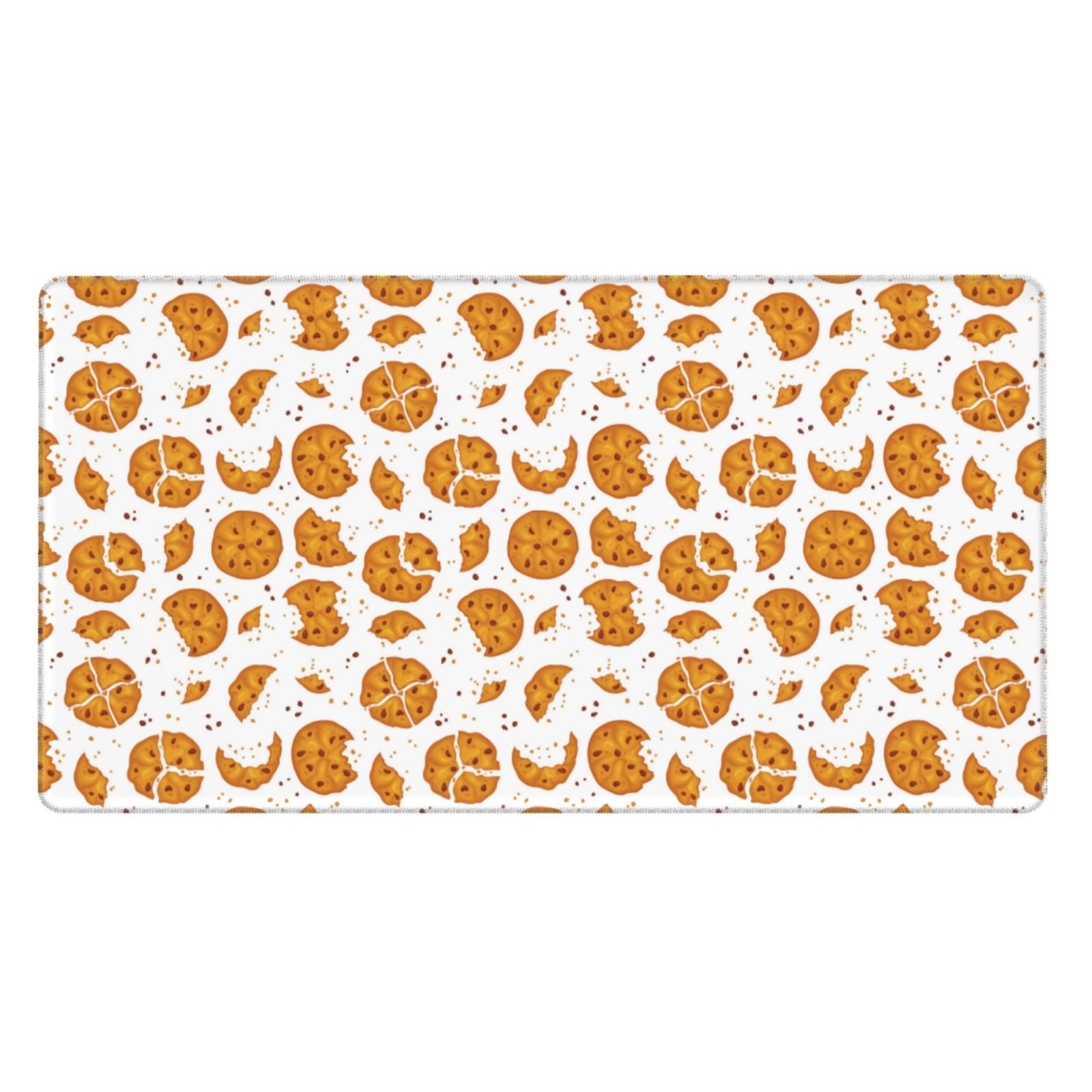 Salouo Yellow Biscuit Print Large Mouse Pad,Extended Mat Desk Pad, 3mm ...