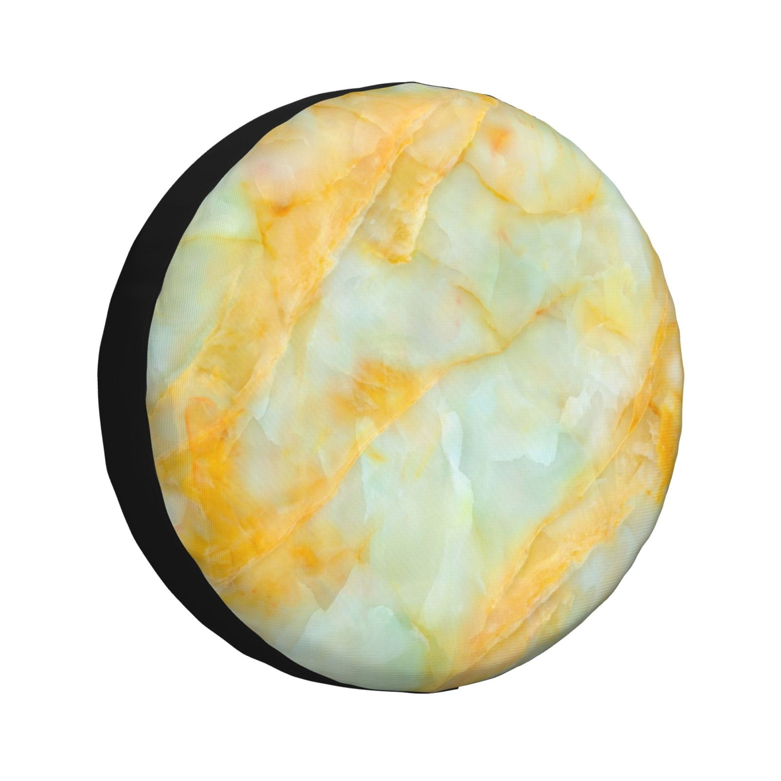 Salouo Yellow With Teal Marble Print Spare Tire Cover 14-17 inch Spare ...