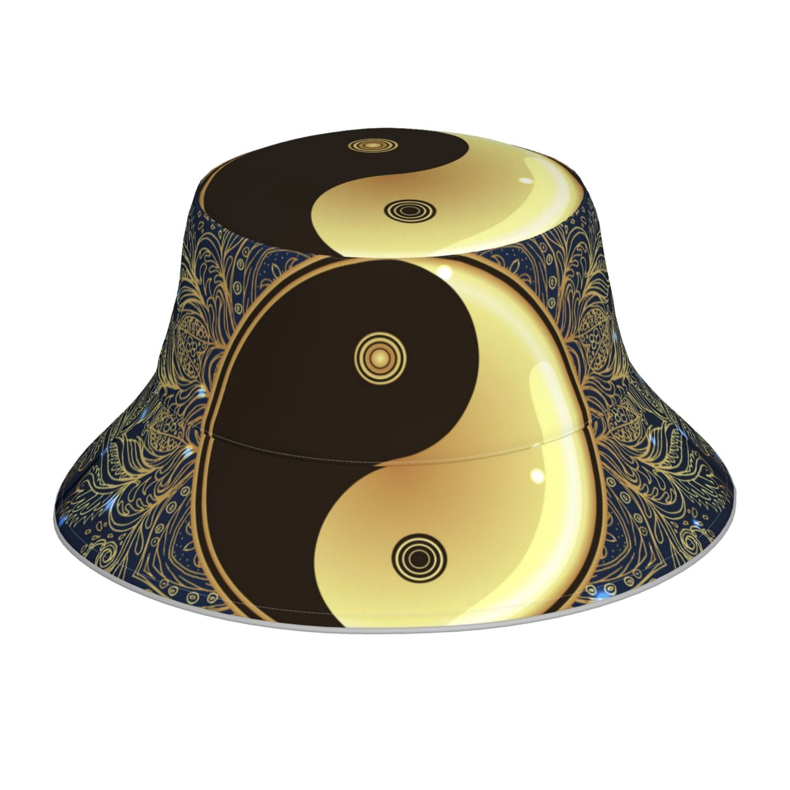 Salouo Yin And Yang Mandala Print Unisex Bucket Hat, Outdoor Summer ...