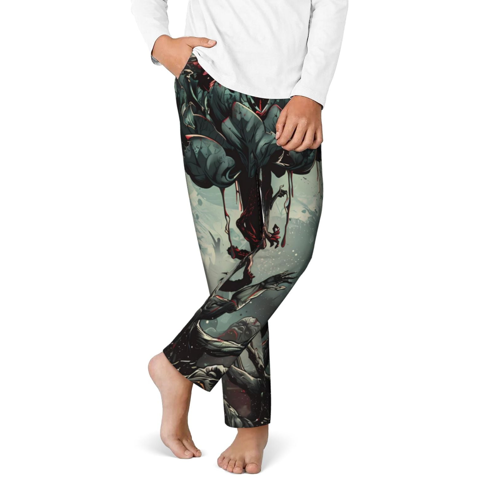 Salouo Zombie Flower Apocalypse Pattern Boys Pajama Pants,Long Sleep ...