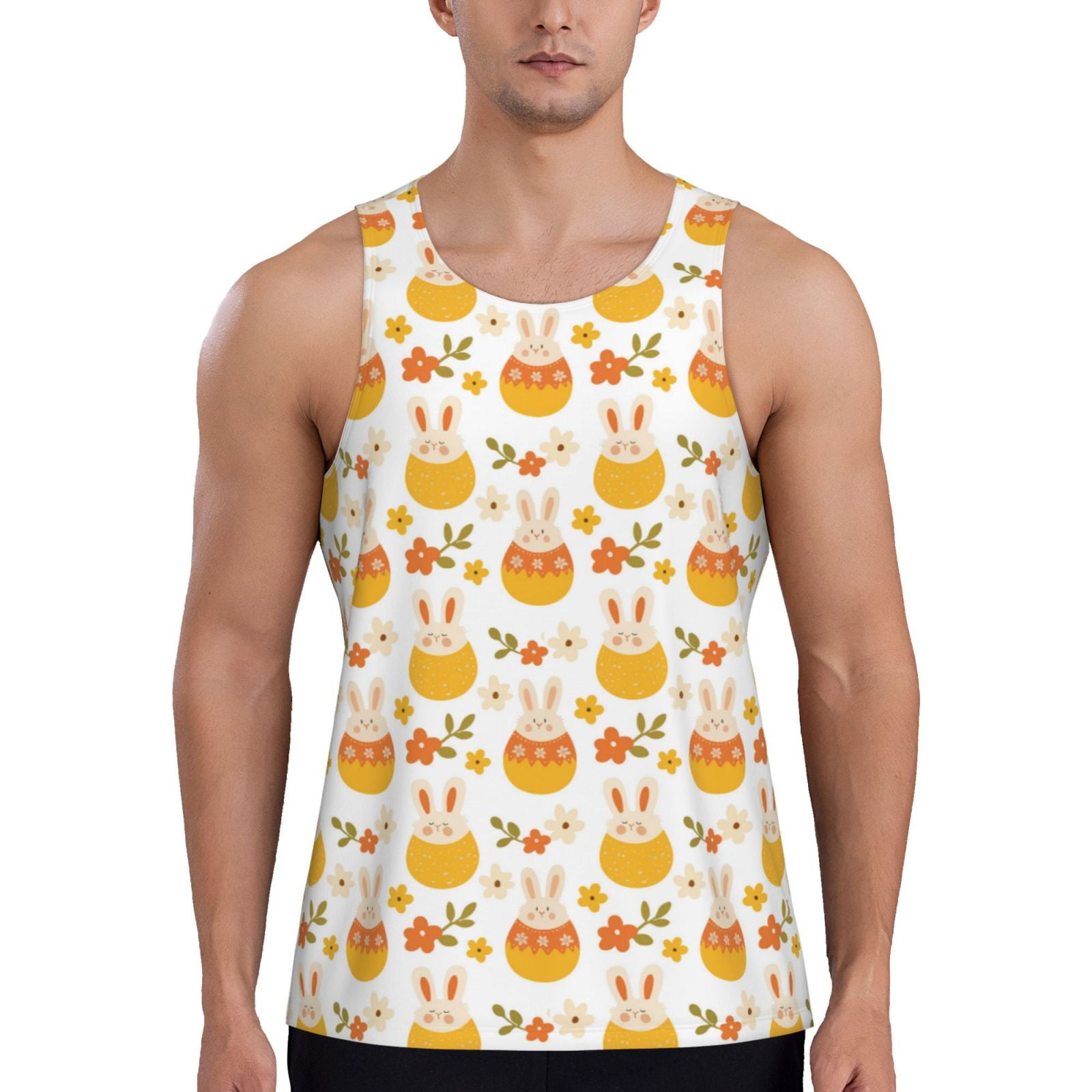 Salouo bunny in Easter eggs for Men's Tank Tops,Sleeveless Muscle ...