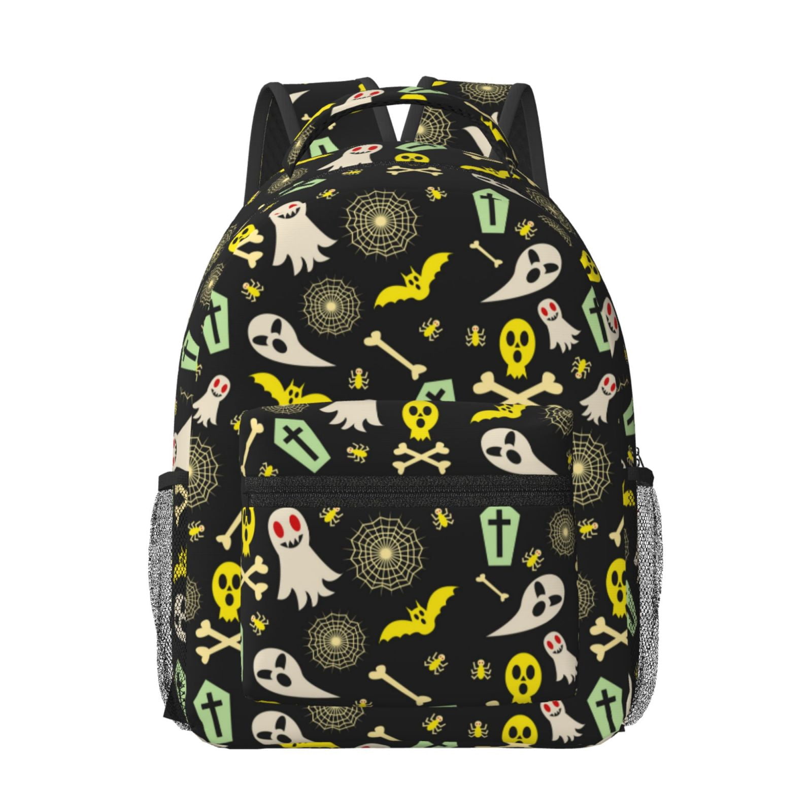 Salouo cartoon Skull spider web Print Laptop Backpack 16.5'' Daypack ...