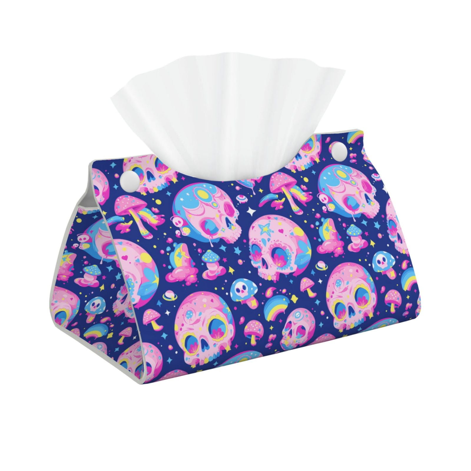 Salouo colorful Skull mushroom rainbow Pattern Long Tissue Box Cover ...