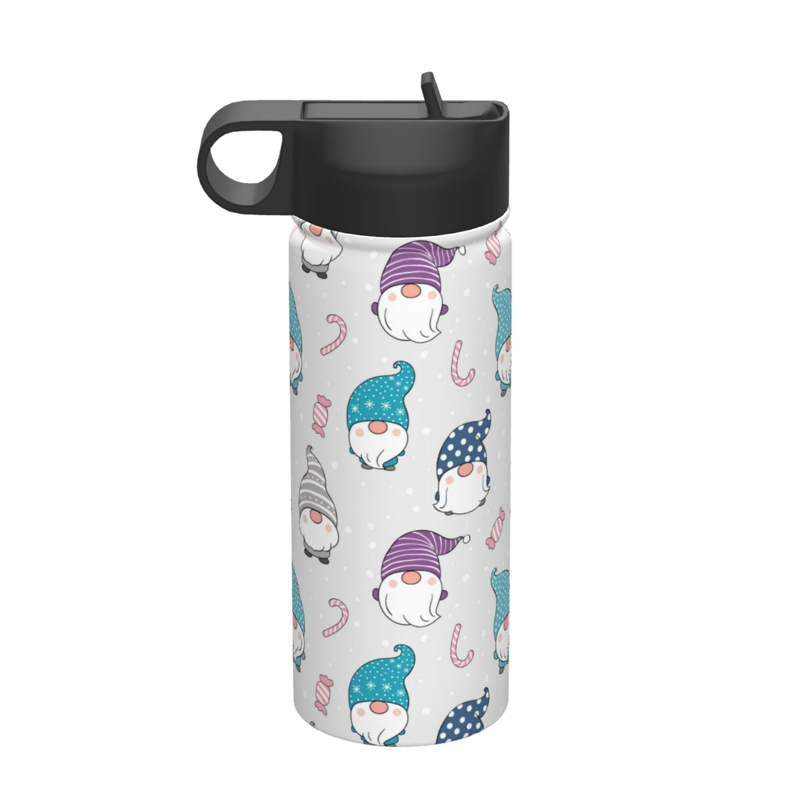Salouo cute winter Gnome Pattern 18 oz Water Bottle With Straw ...