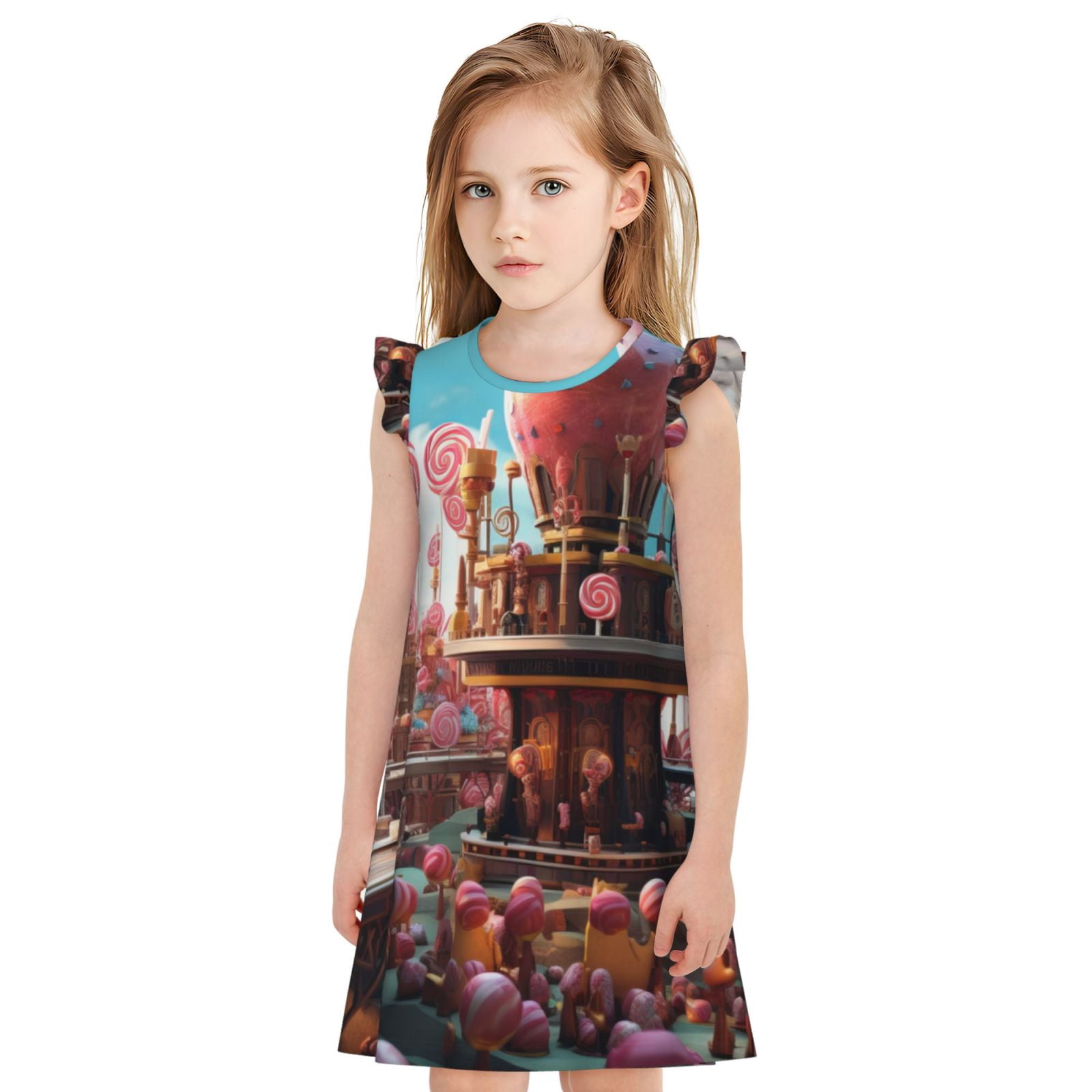Salouo fairy-tale-world-with-delicious-candy Print Nightgowns for Girls ...