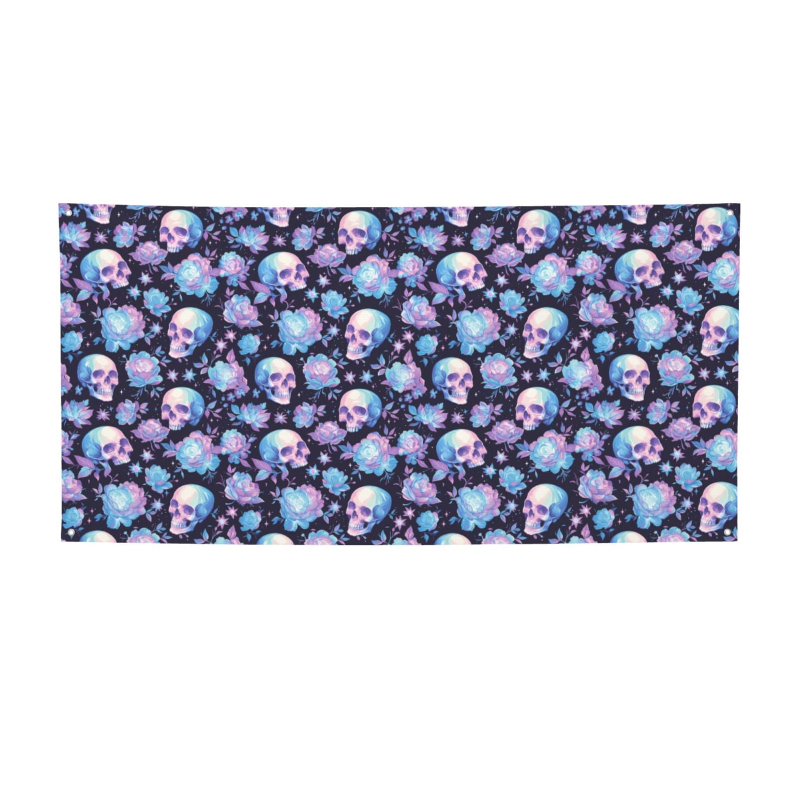 Salouo flower Skull in starry sky Pattern Holiday Banner Outside Party ...