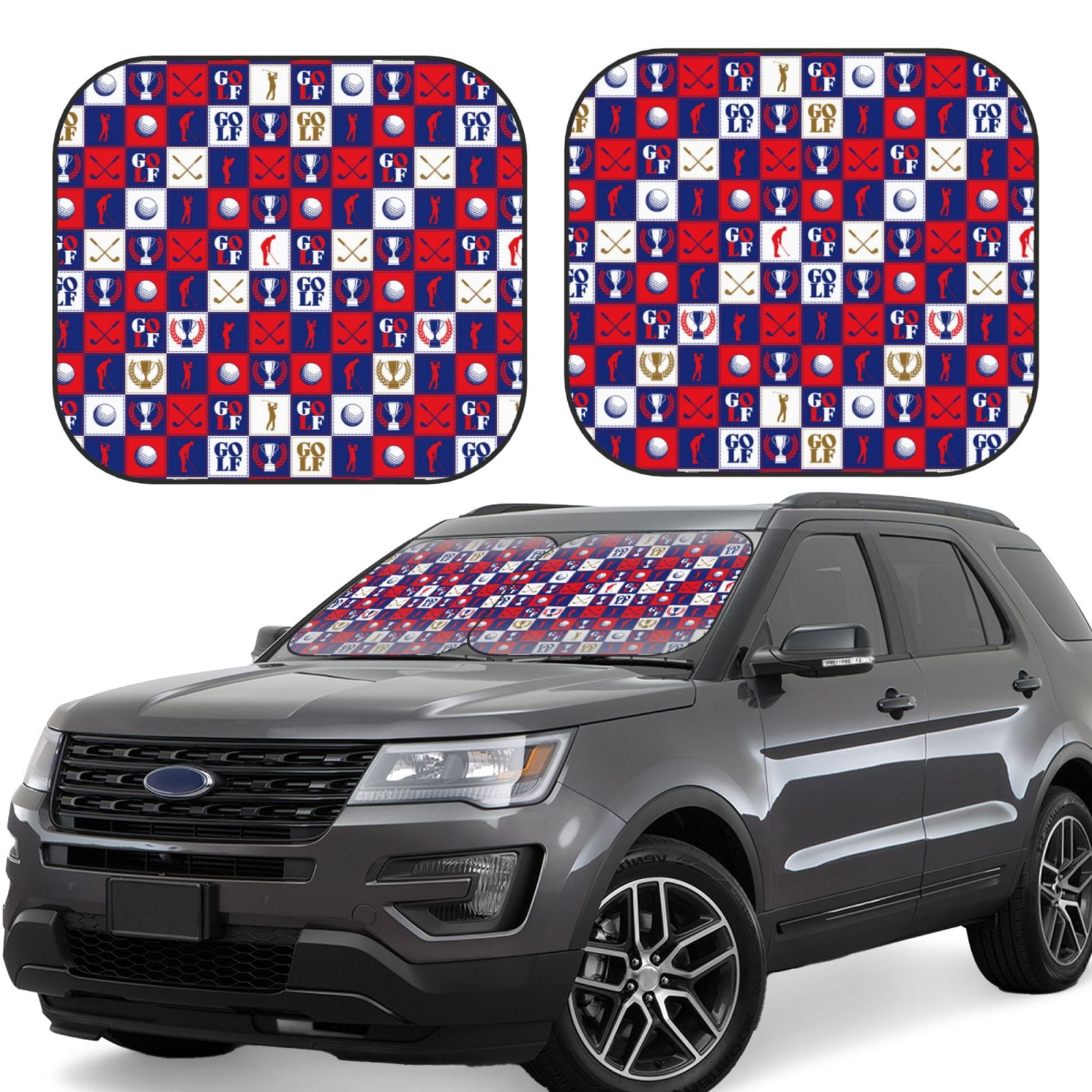 Salouo golf Pattern Car Windshield Sun Shade Foldable | Front ...