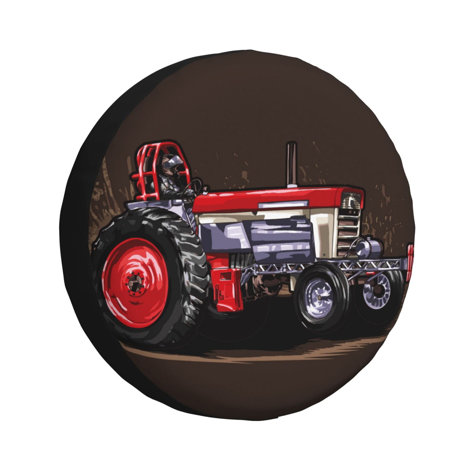 Salouo red tractor Print Spare Tire Cover 14-17 inch Spare Tire ...