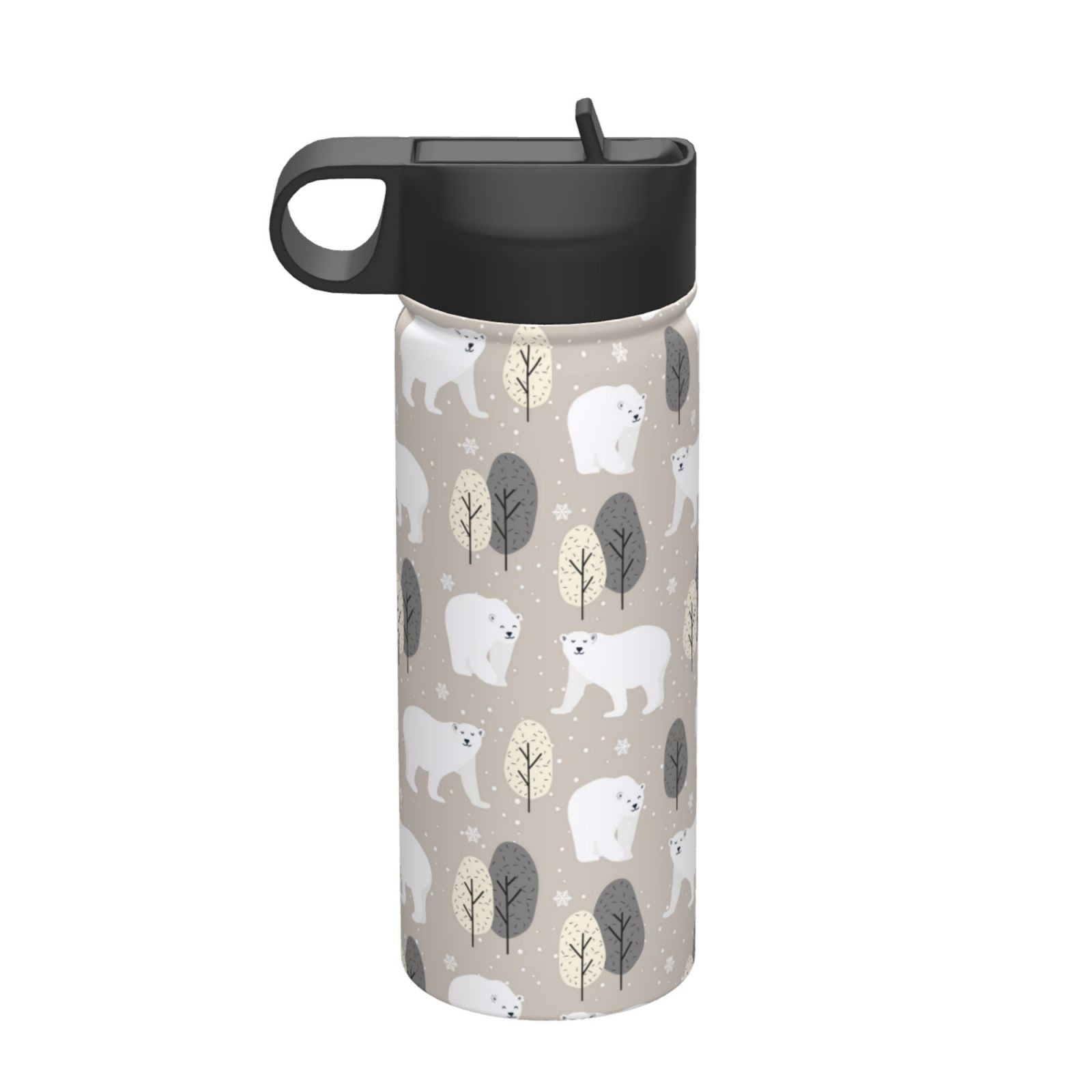 Salouo winter Snowflake beer Pattern 18 oz Water Bottle With Straw ...