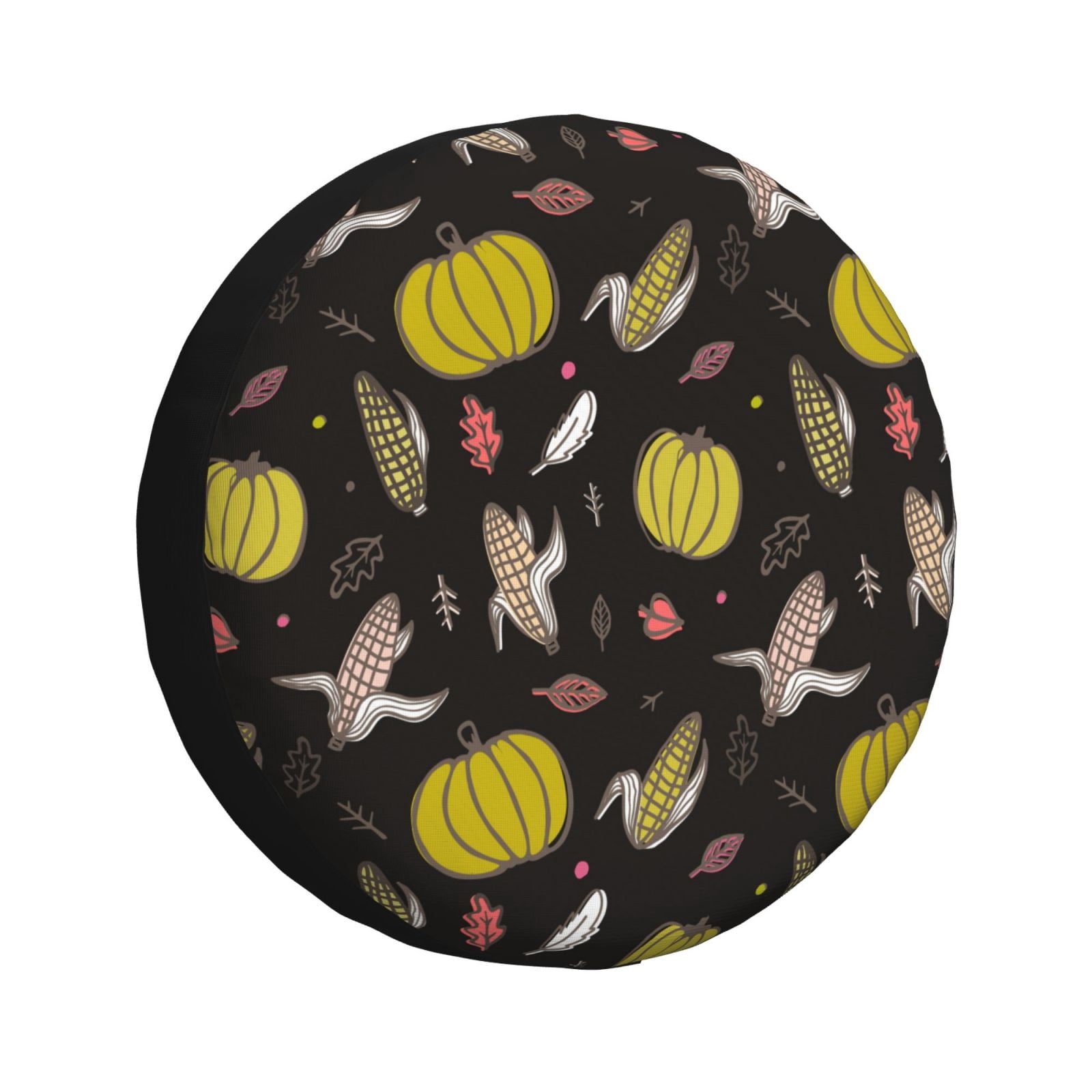 Salouo yellow Pumpkin Corn Print Spare Tire Cover 14-17 inch Spare Tire ...