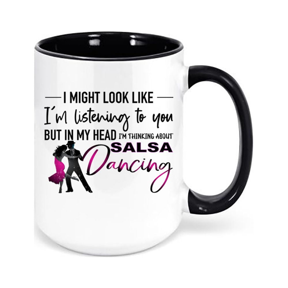 Salsa Dancing Mug, Thinking About Salsa Dancing, Dance Gift, Dancing ...
