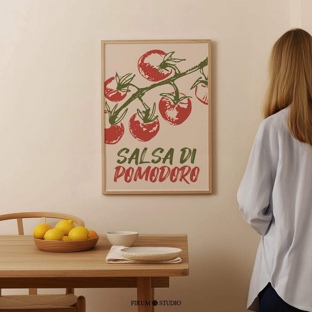 Salsa Di Pomodoro Printable Kitchen Poster, Italian Kitchen Decor ...