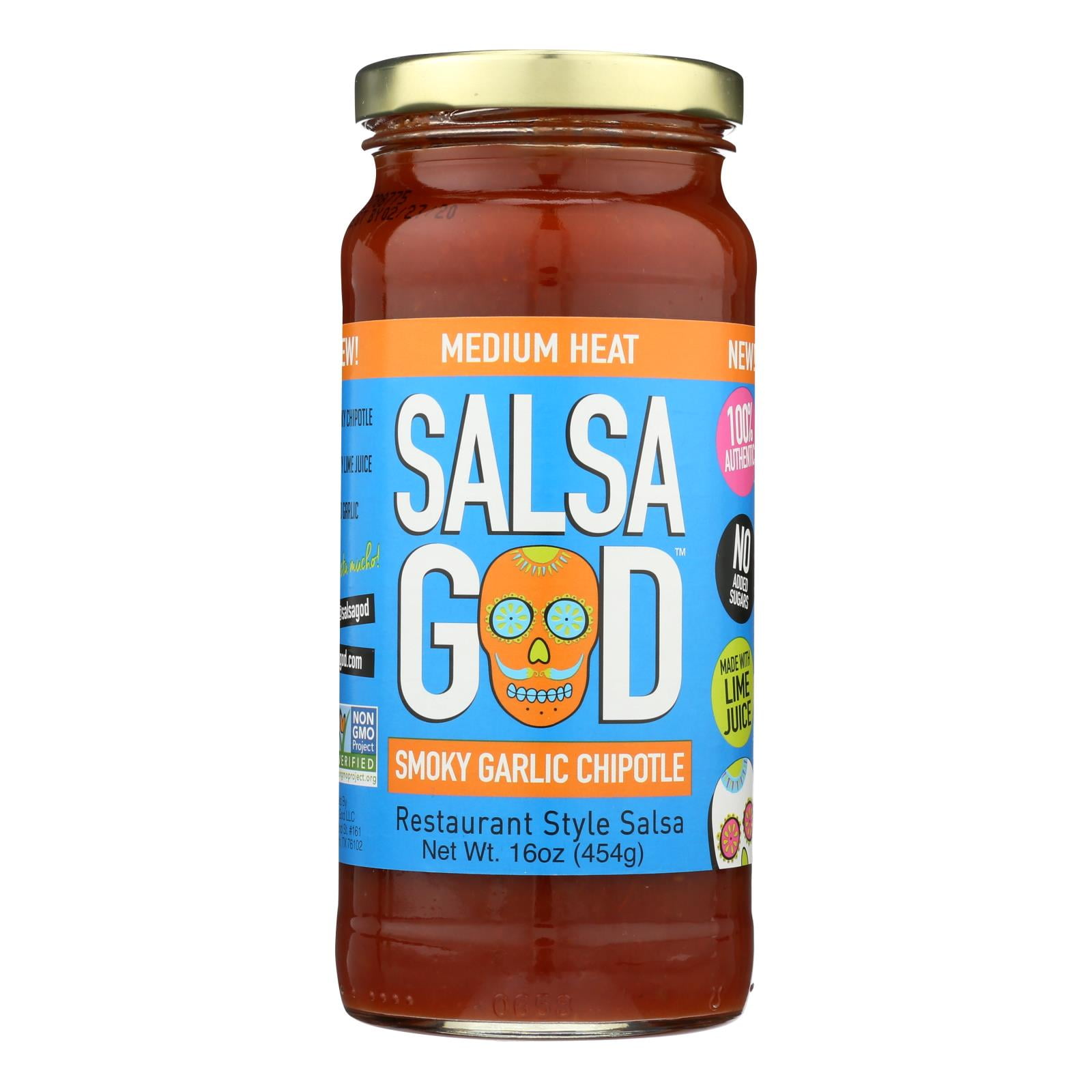 Salsa God Salsa Smoky Garlic Chipotle 16 oz (Pack of 6) - Walmart.com