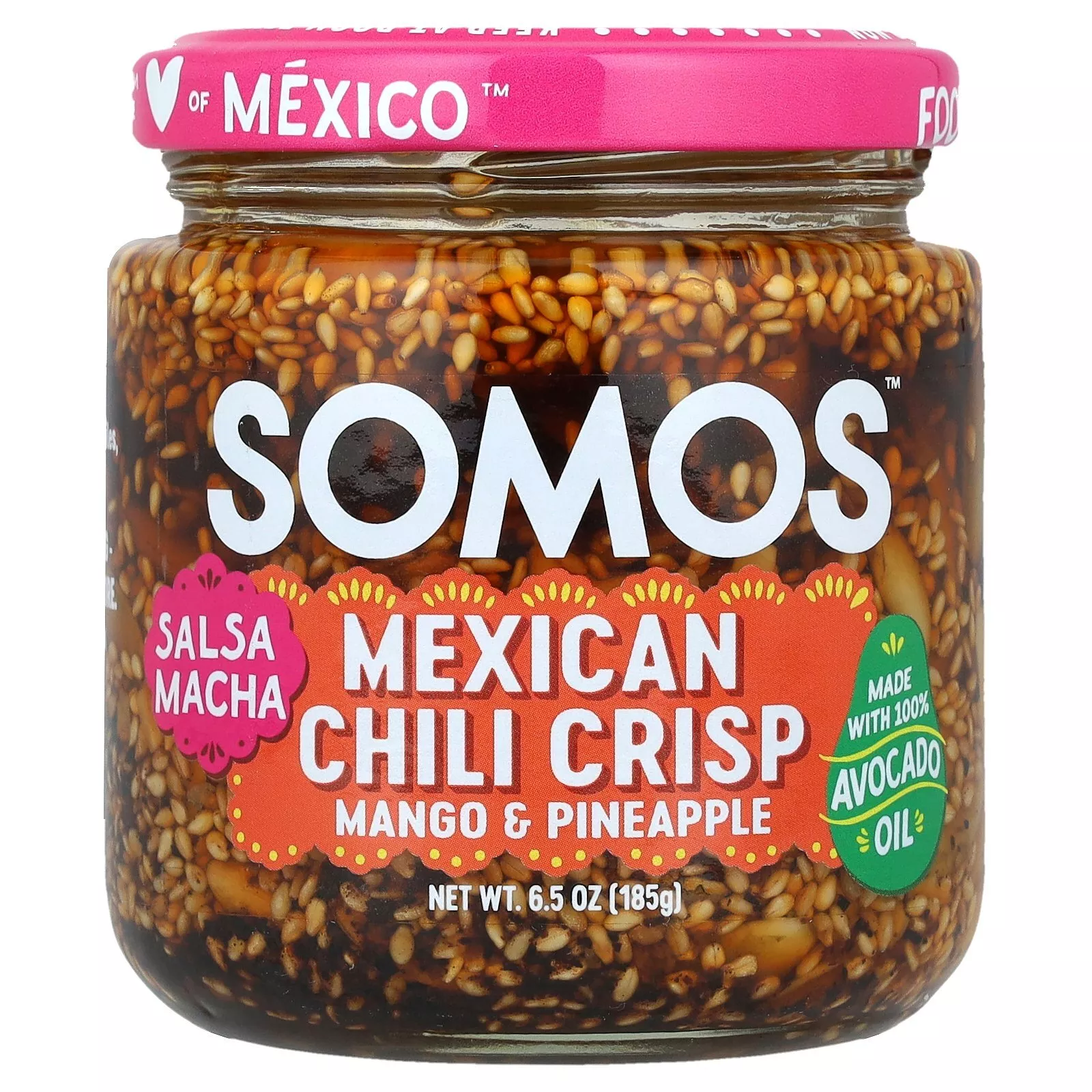 Salsa Macha Mexican Chili Crisp, Mango & Pineapple, Medium, 6.5 oz (185 ...