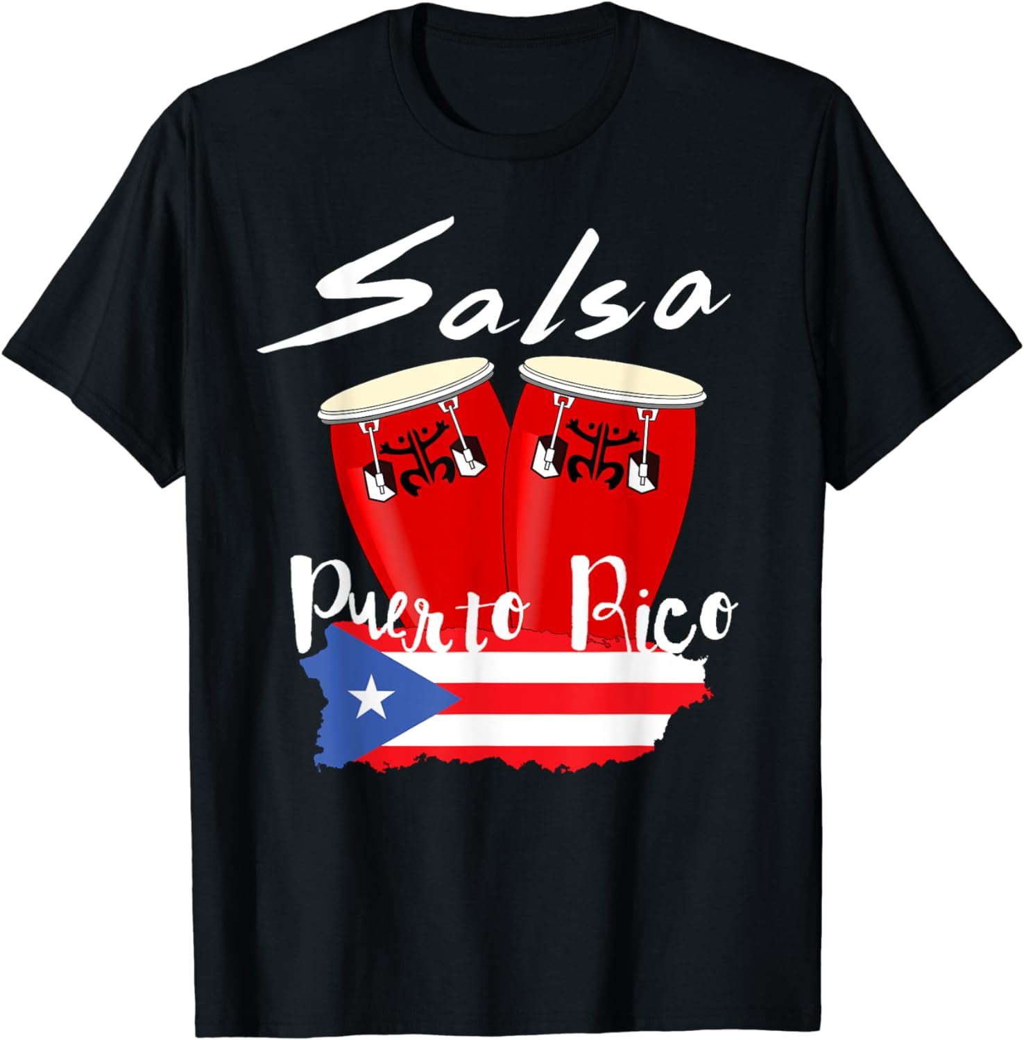 Salsa de Puerto Rico, Boricua Puerto Rican Pride T-shirt - Walmart.com