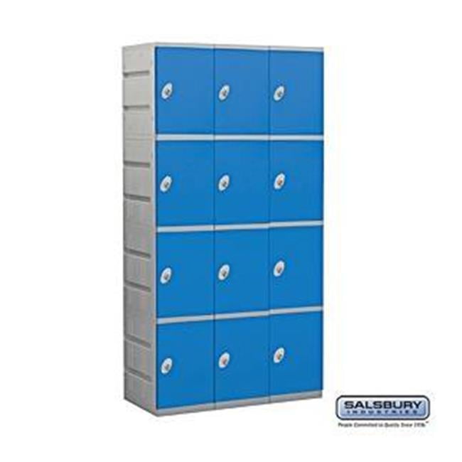 Salsbury 12 in. Four Tier Plastic Locker - Blue - 6 ft. x 3 x 18 in ...