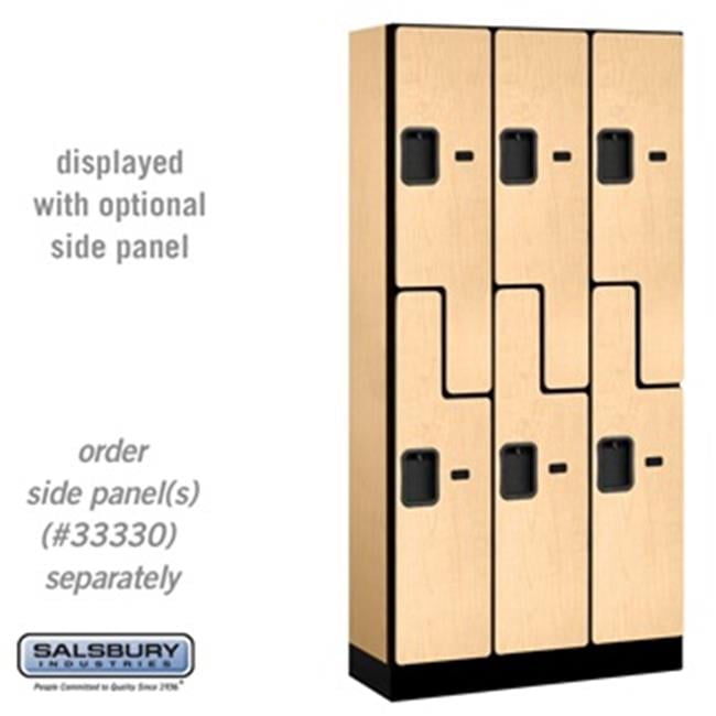 Salsbury 12 in. x 6 ft. x 15 in. 3 Wide Double Tier S Style Designer ...