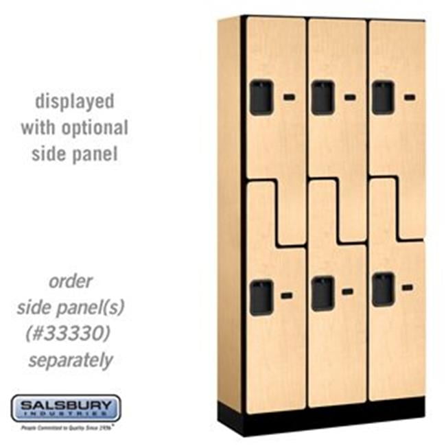 Salsbury 12 in. x 6 ft. x 15 in. 3 Wide Double Tier S Style Designer ...