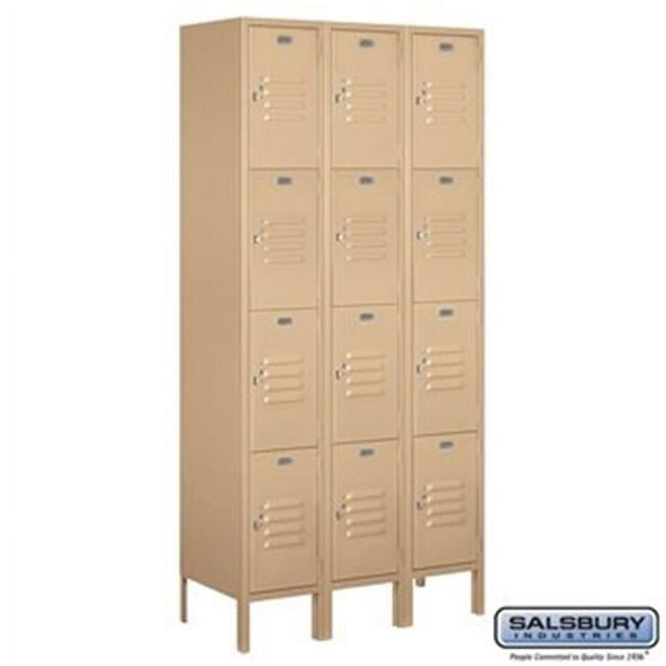 12" Wide Four Tier Standard Metal Locker - 3 Wide - 6 Feet High - 15 ...