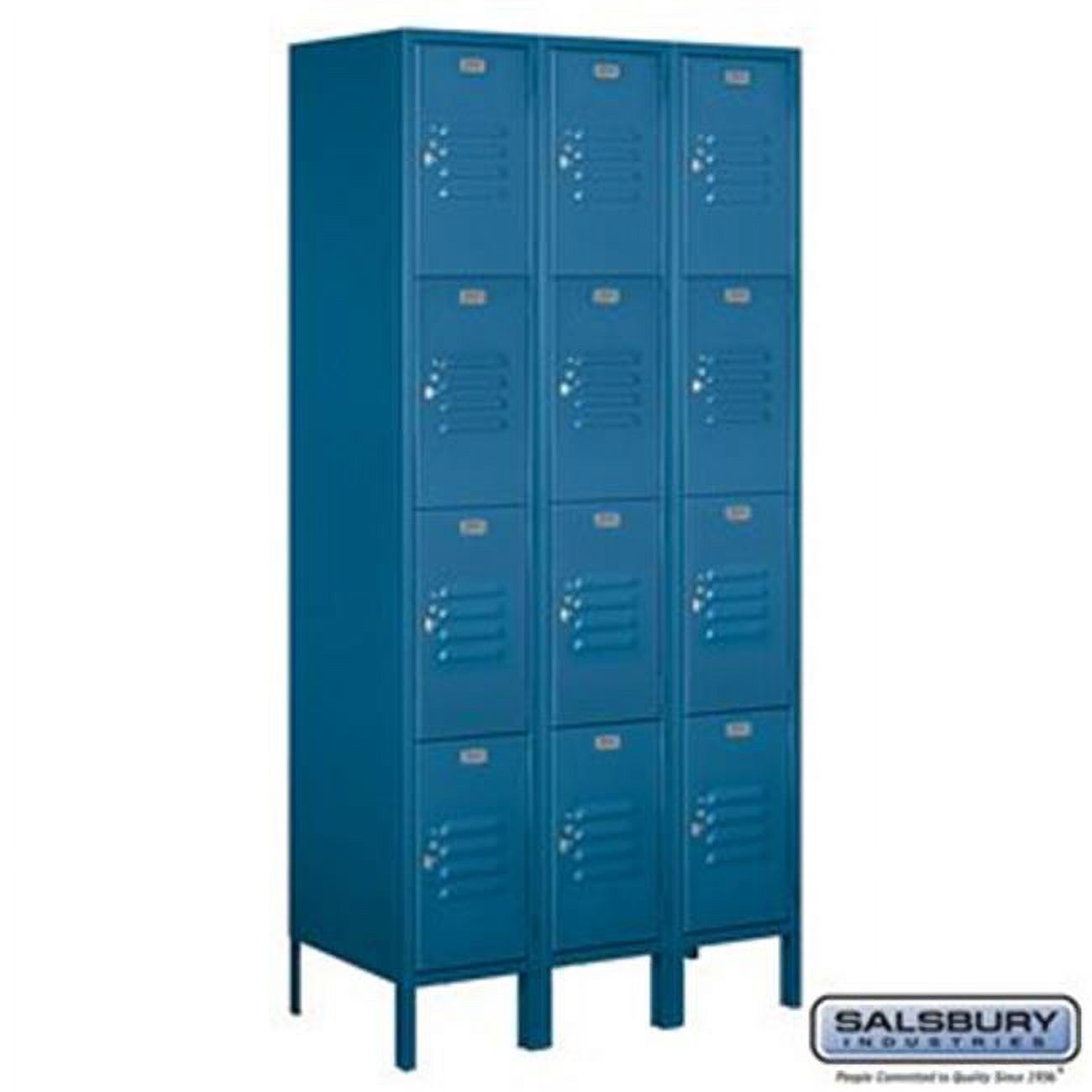 12" Wide Four Tier Standard Metal Locker - 3 Wide - 6 Feet High - 18 ...