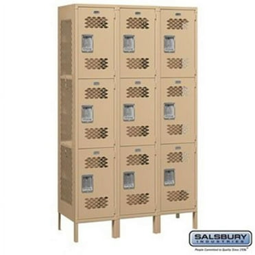 15 in. Double Tier Vented Metal Locker - Assembled, Tan - 6 ft. x 3 x ...