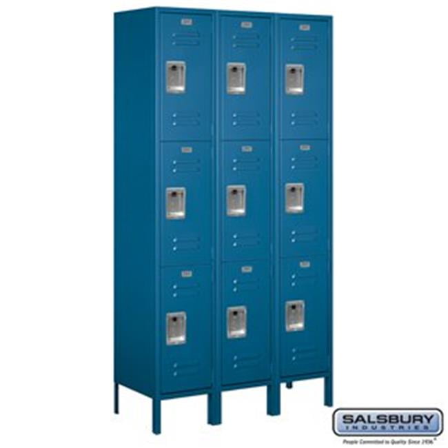 Salsbury 15 in. x 6 ft. x 15 in. 3 Wide Triple Tier Standard Metal ...