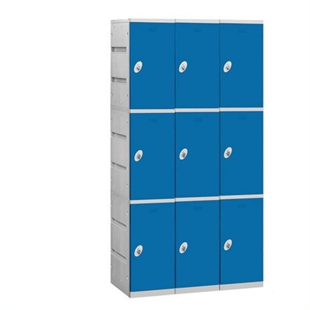 Salsbury 93000 Series Triple Tier Plastic Lockers - Assembled - Blue ...