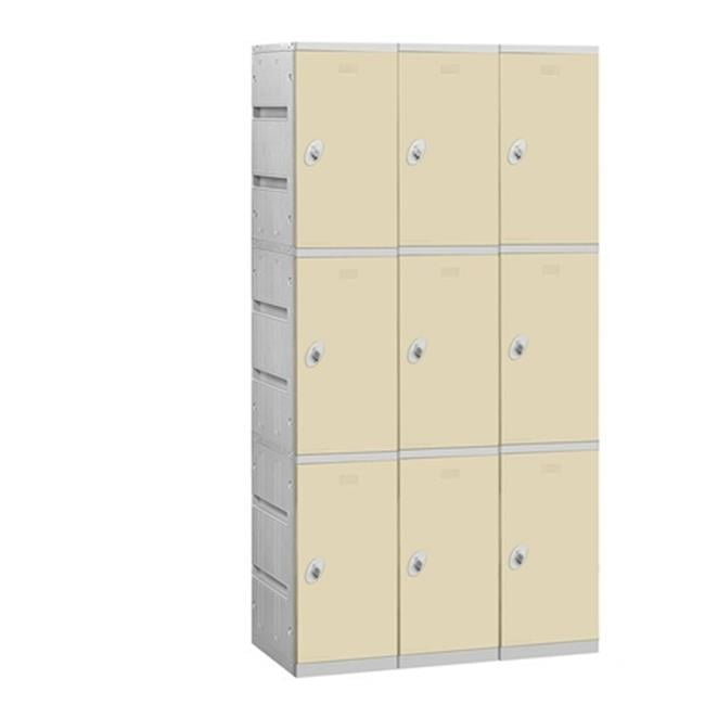 Salsbury 93000 Series Triple Tier Plastic Lockers - Unassembled - Tan ...