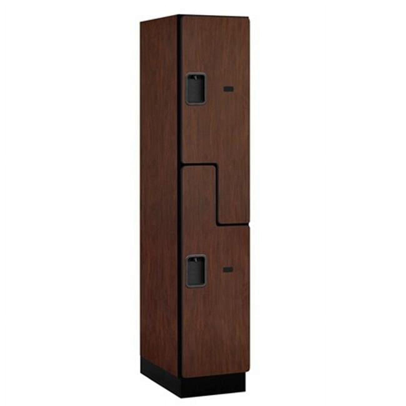 Salsbury Extra Wide Designer Wood Locker Double Tier S Style - Mahogany ...