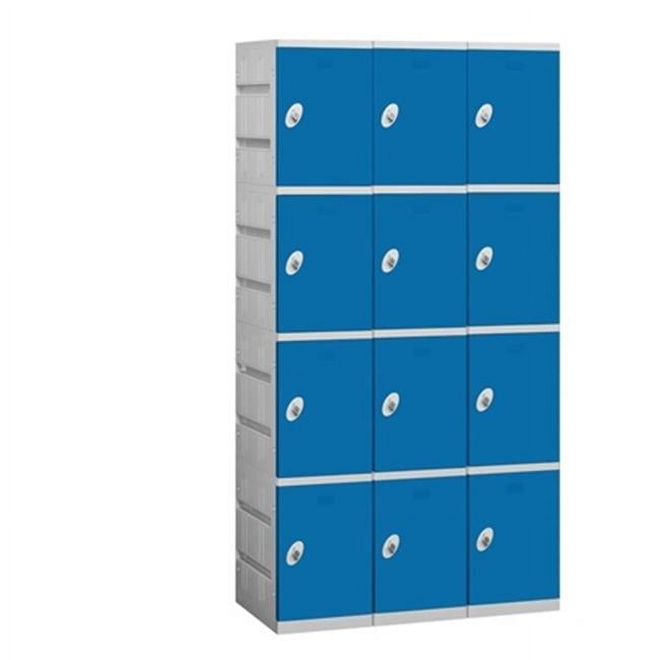 Salsbury Four Tier Plastic Lockers - Blue - 12.75 W x 74 H x 18 D in ...