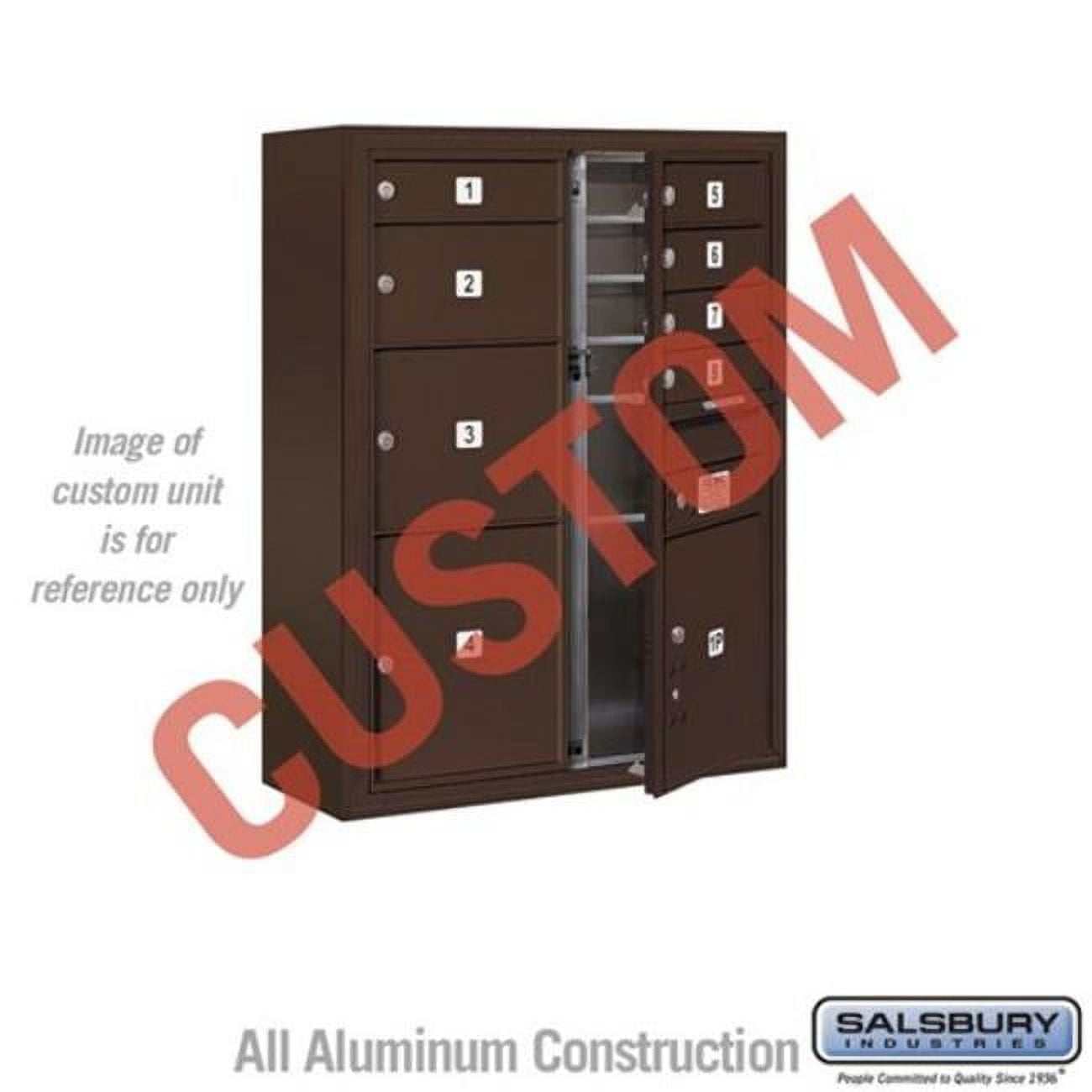 Salsbury Industries 10 Door Height Unit 38.5 in. Front Loading USPS Access, Surface Mounted 4C ...
